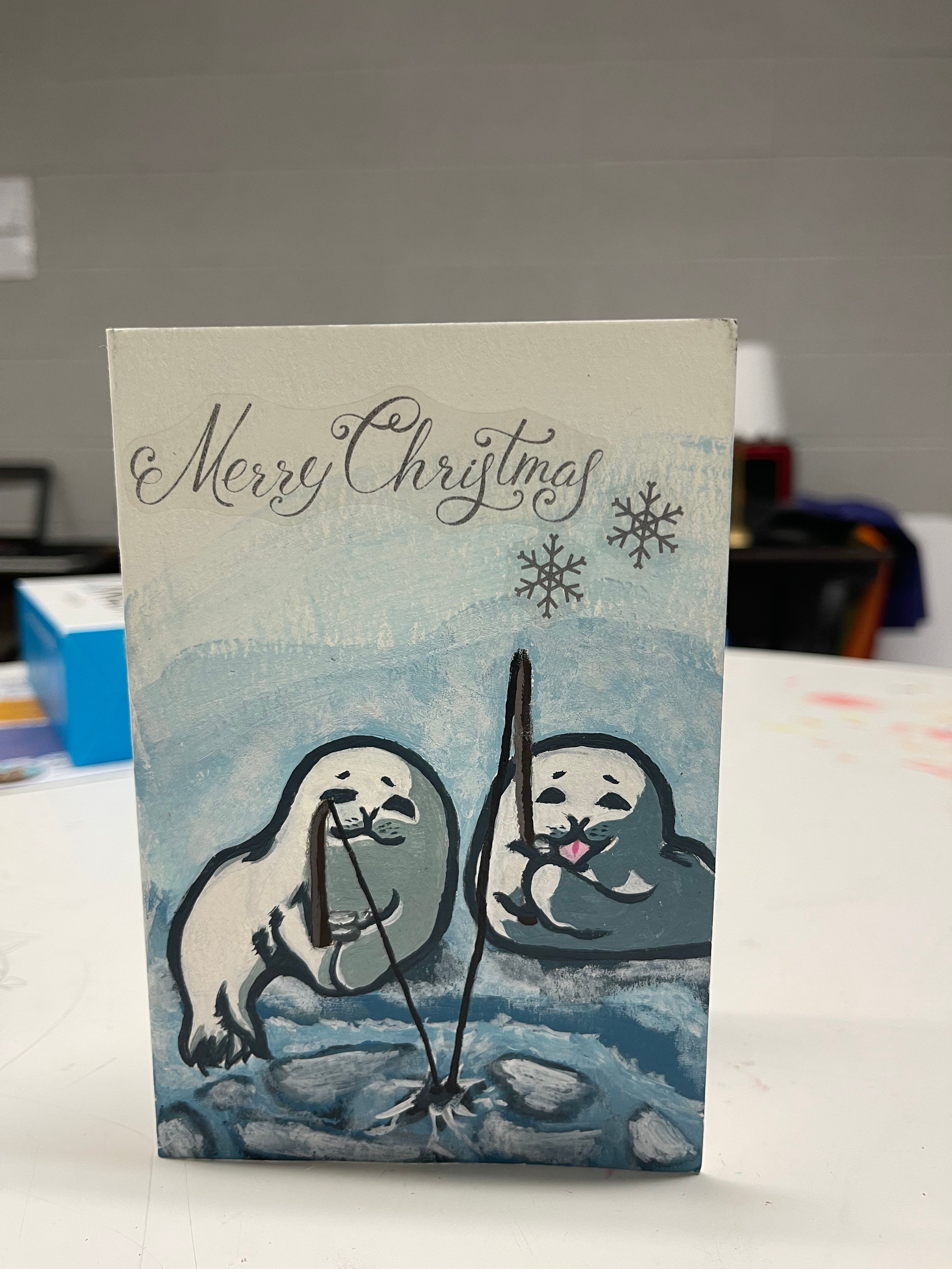 Seals Ice Fishing Holiday Card - Payhip