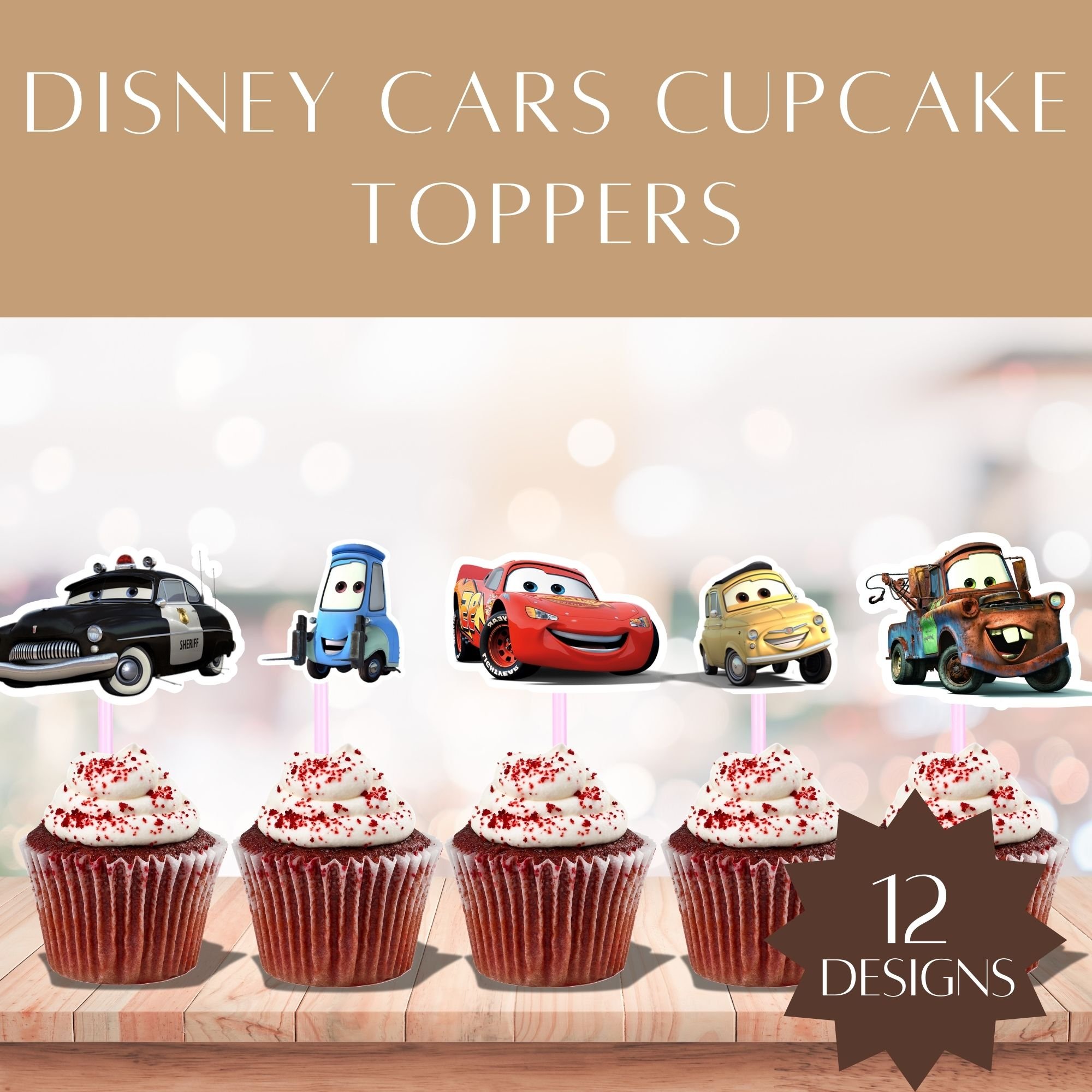 Printable Disney Cars Cupcake Toppers - Payhip
