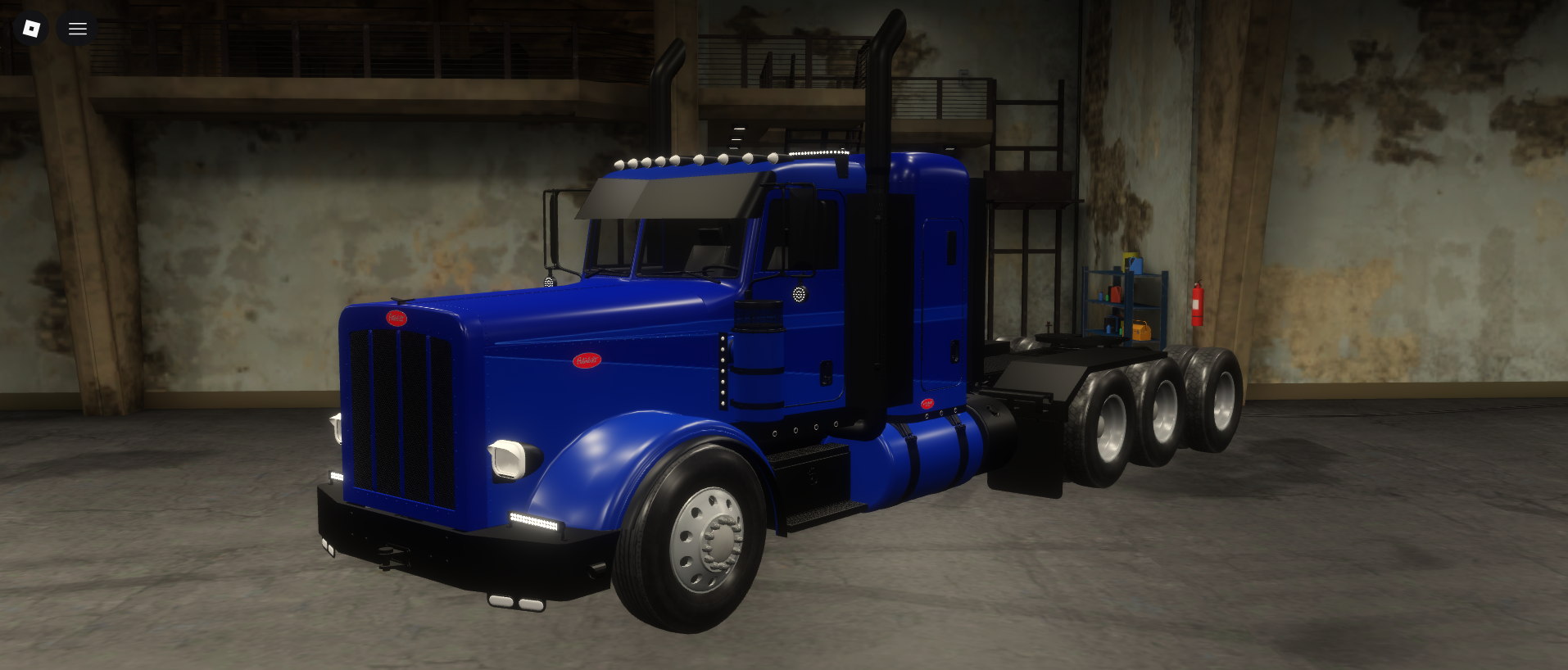 FREE Peterbilt 367 TriDrive – Detailed Blue Drivable Truck Model for Roblox
