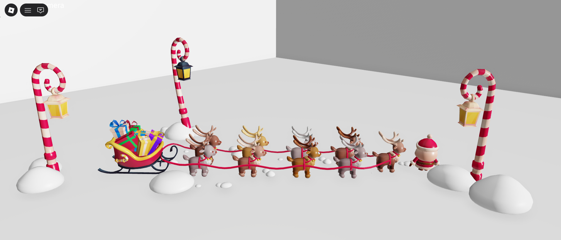 Santa on Sleigh Low Poly Roblox – Stylized Christmas Ride Asset