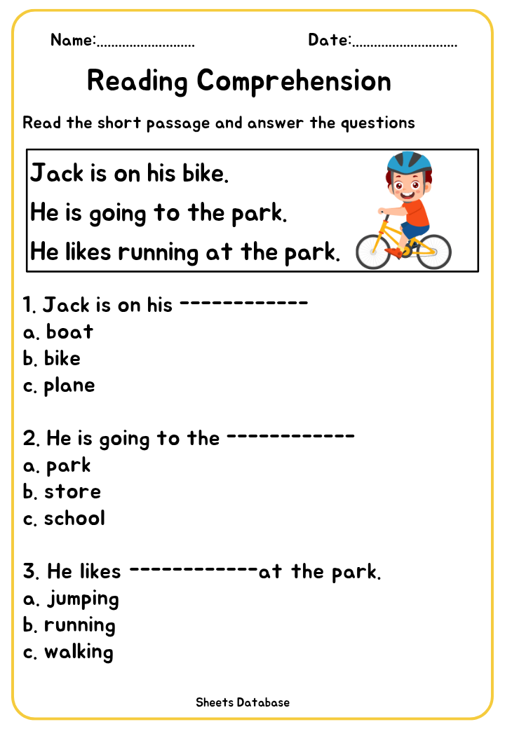 Kindergarten Reading Comprehension Workbook | Easy Passages & Multiple ...