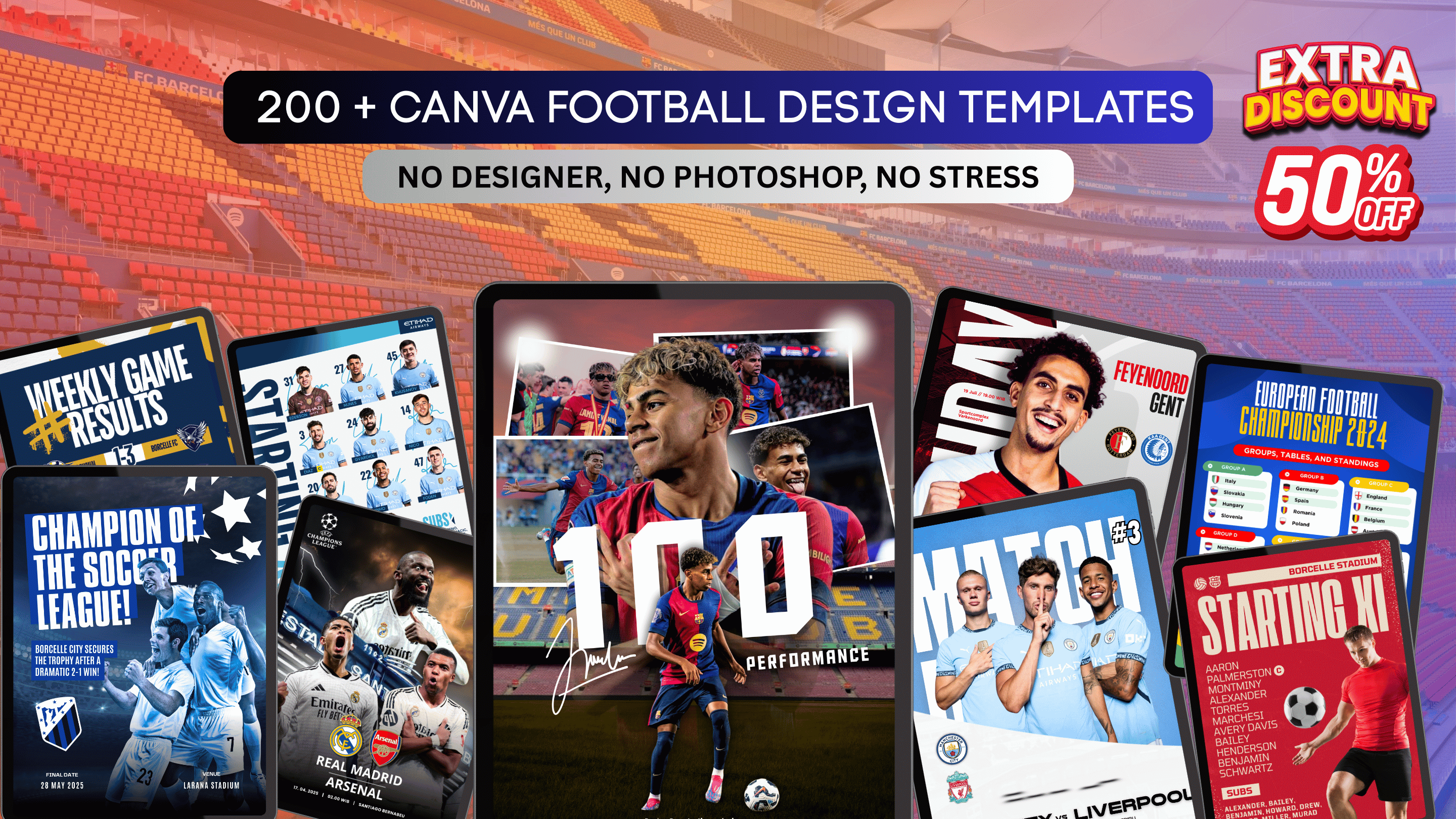 Full Pack 200 Editable Football Design Templates By Hans Store - Payhip
