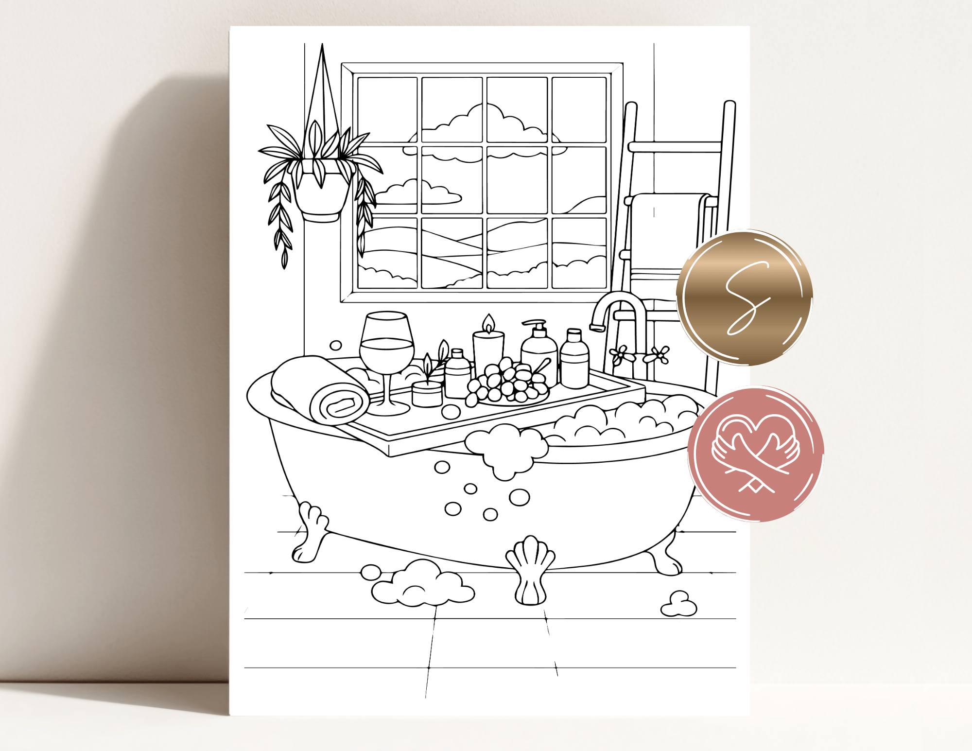 Bubble Bath Ritual Printable Coloring Page
