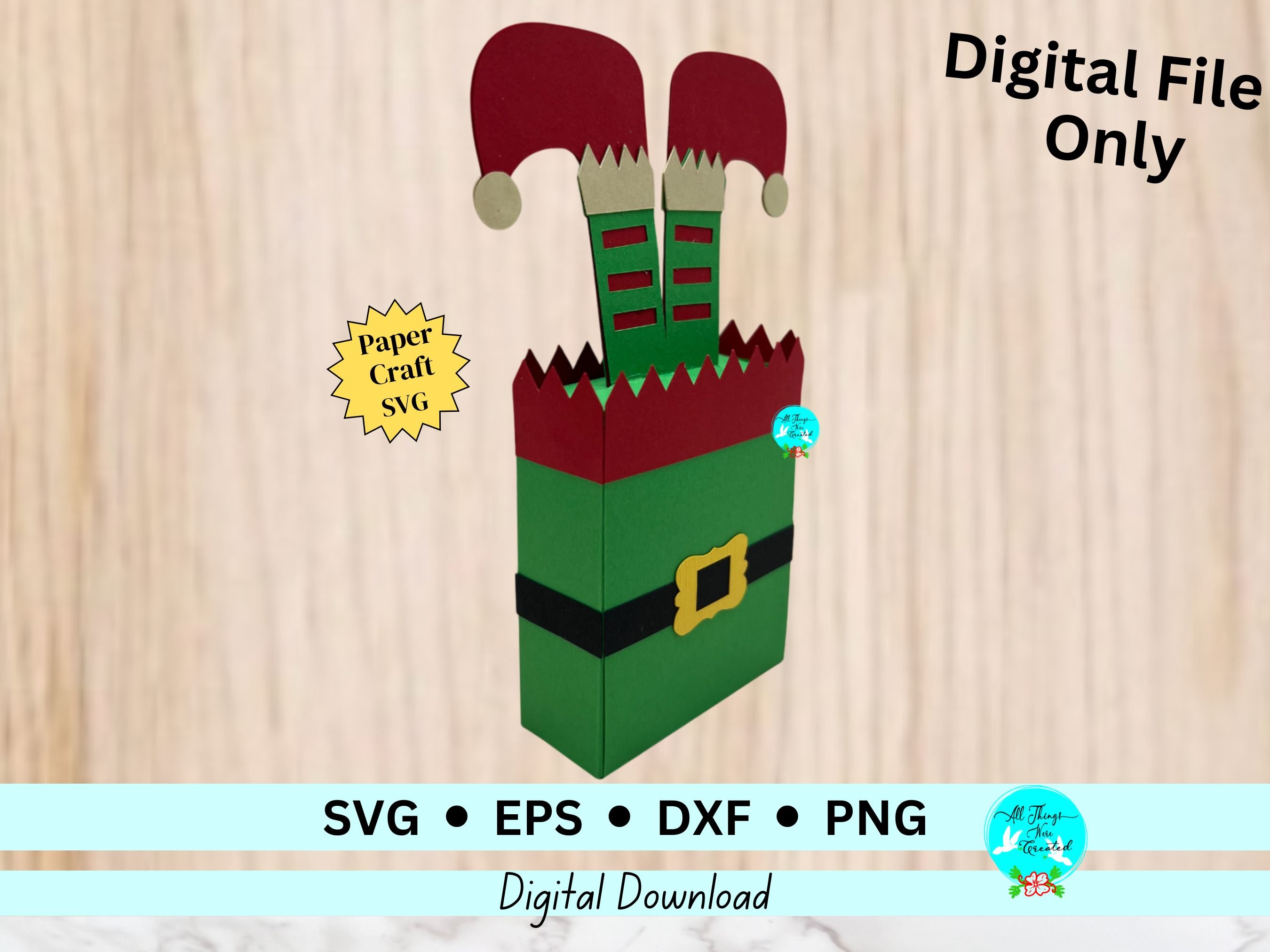 Christmas Elf Body with Shoes Gift Box SVG Cut File, Elf svg, Christmas ...