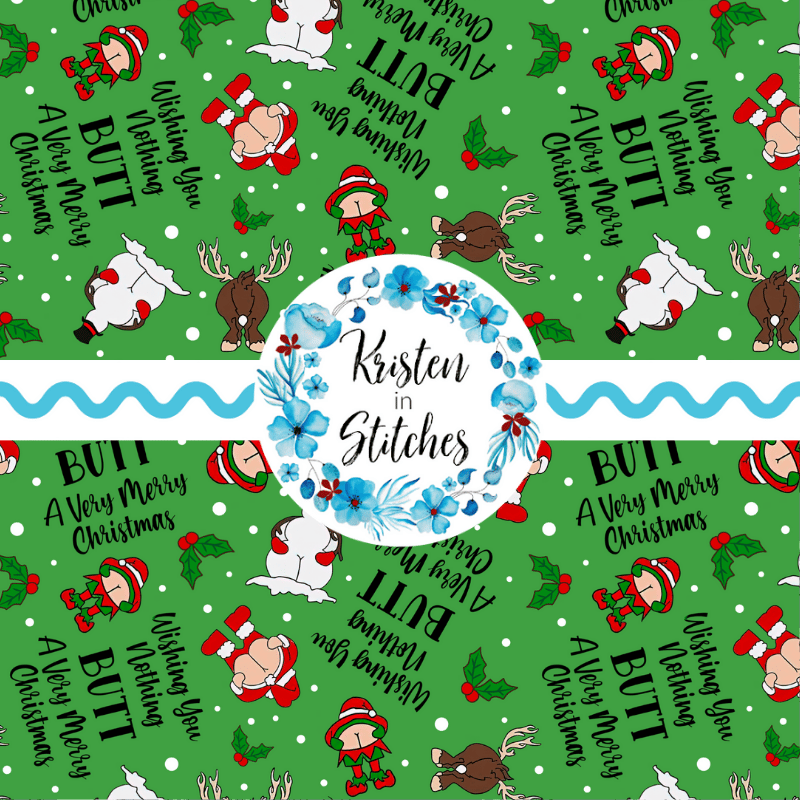 Wishing You Nothing Butt a Merry Christmas Seamless Pattern, Cheeky ...