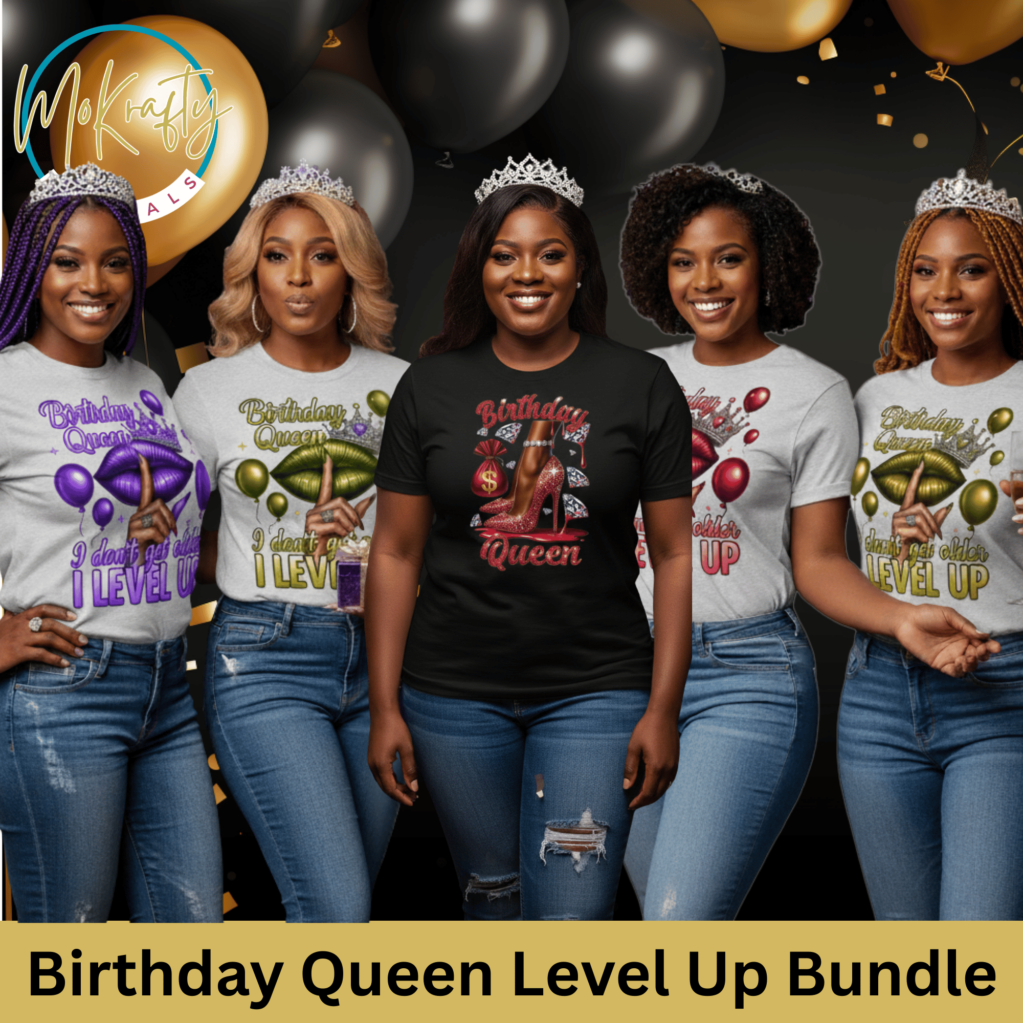 Birthday Queen I Level Up PNG Bundle (5 Designs) - Payhip