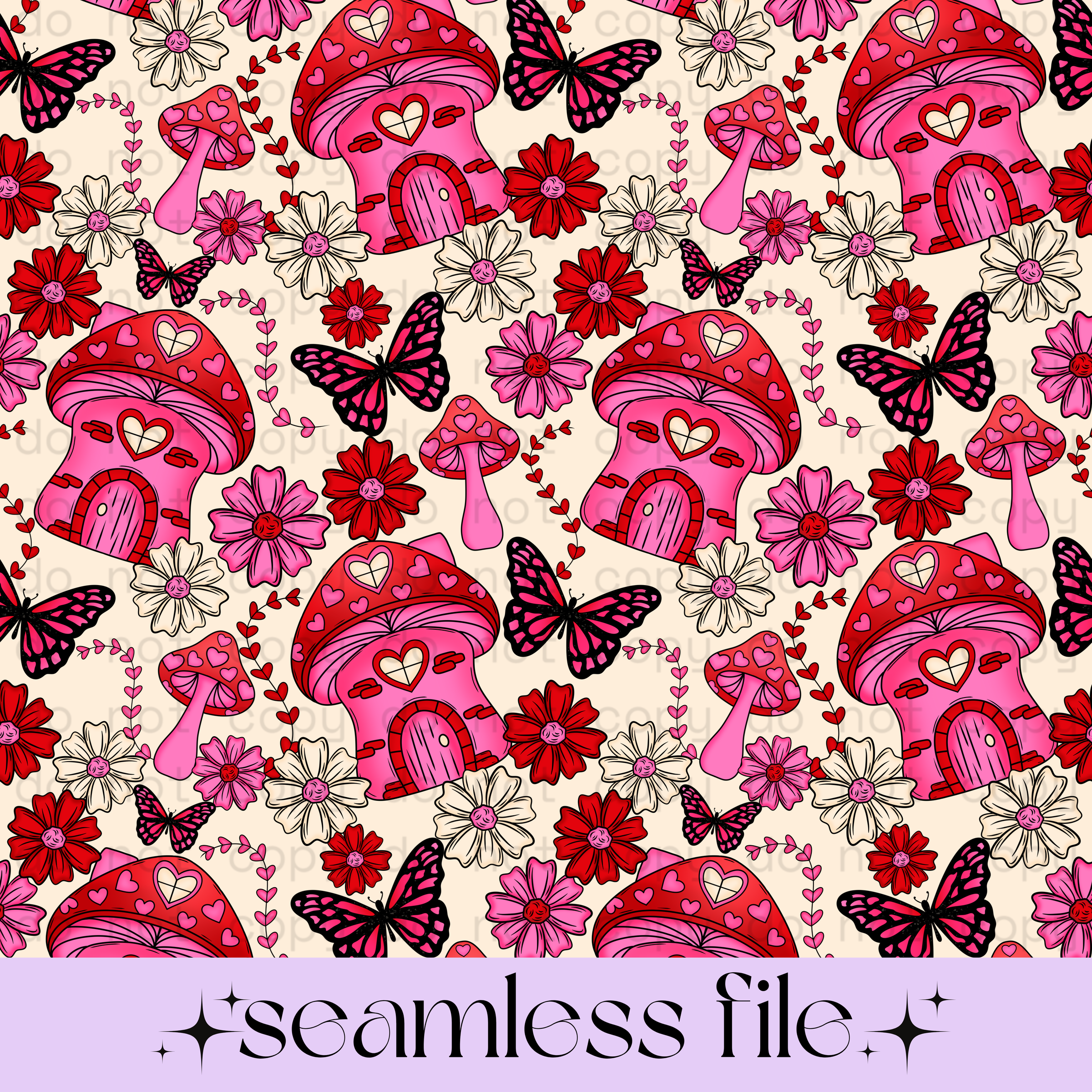 Love Mush Tan Seamless Patterns (3 Versions) - Payhip