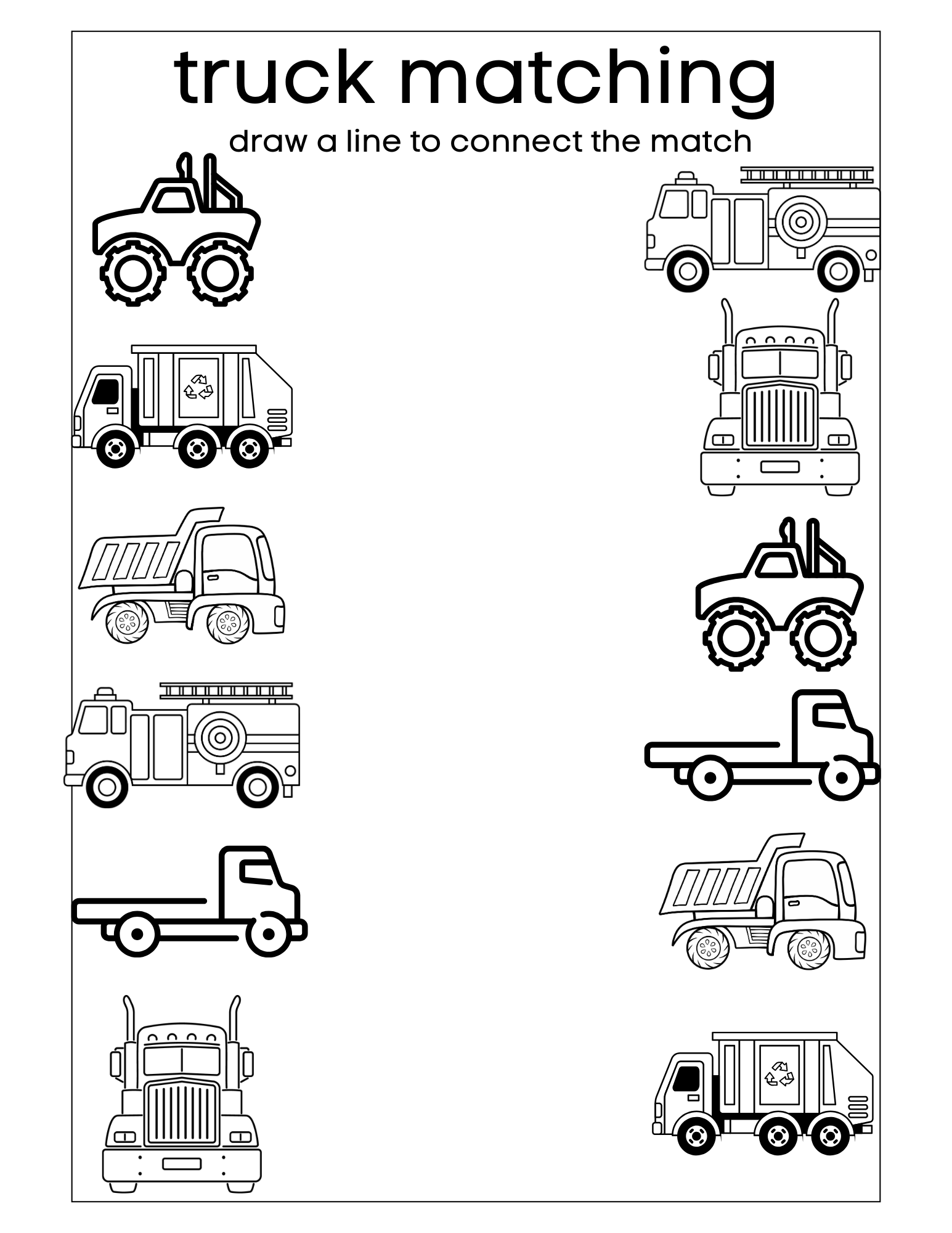 Trucks & Monster Trucks Toddler Activity Pack – 7 Fun Pages - Payhip