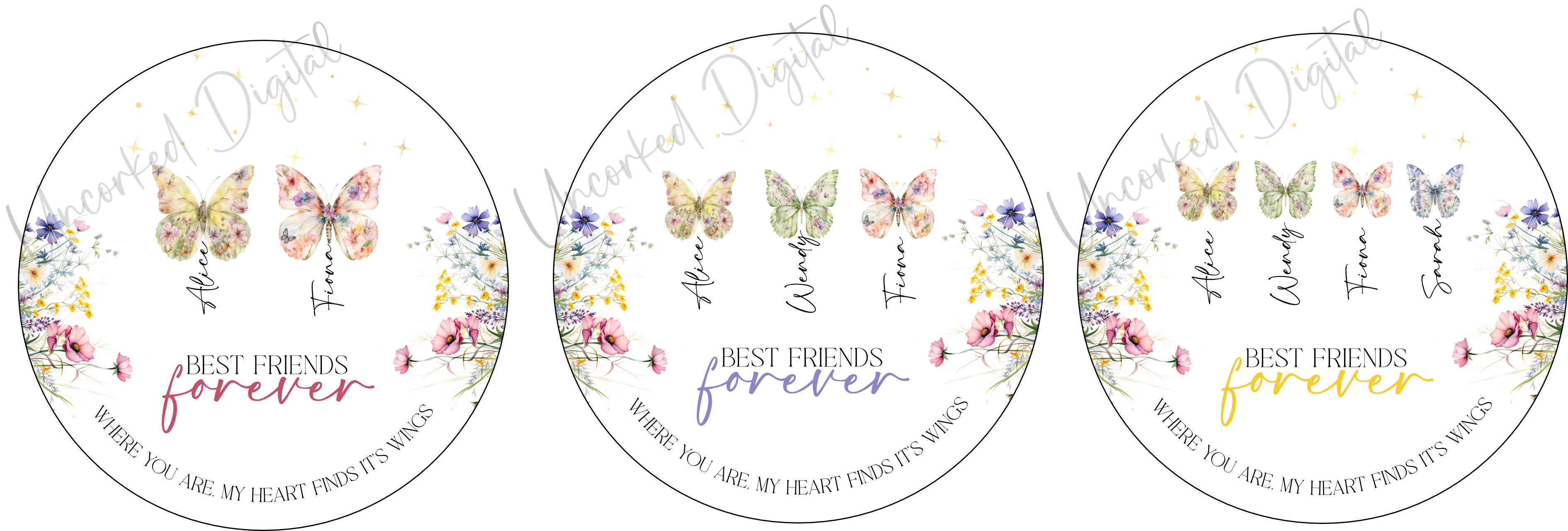 Butterfly Friends 2-4 resizable round - Payhip