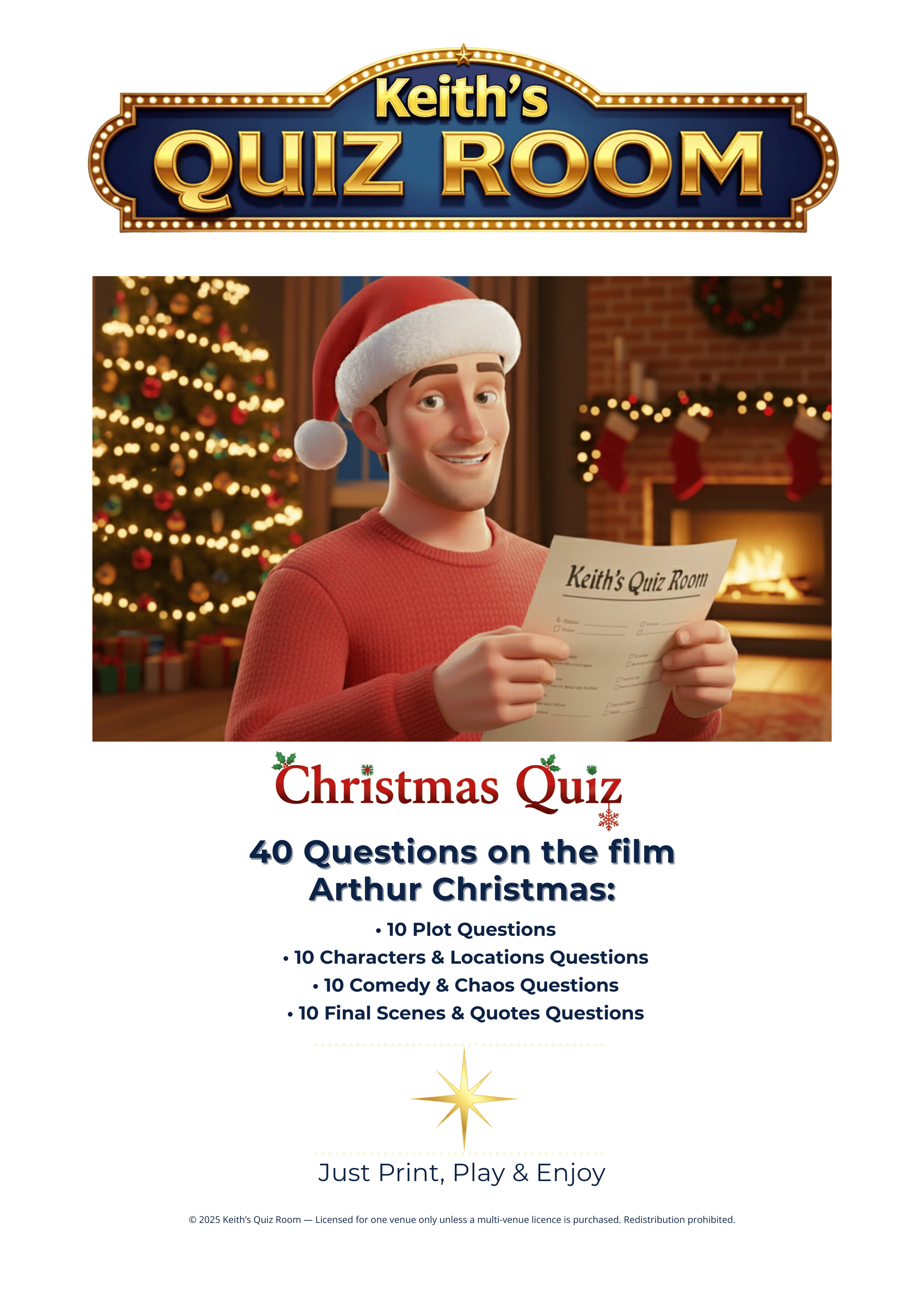 Arthur Christmas Movie Quiz – 40 Printable Christmas Questions ...