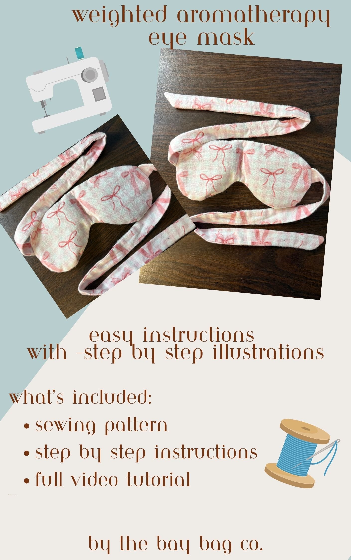 Weighted Aromatherapy Eye Mask Sewing Pattern Tutorial