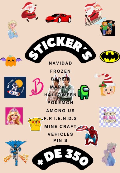 Mega Pack de 350 Stickers Premium: Ideal para Eventos, Cumpleaños ...