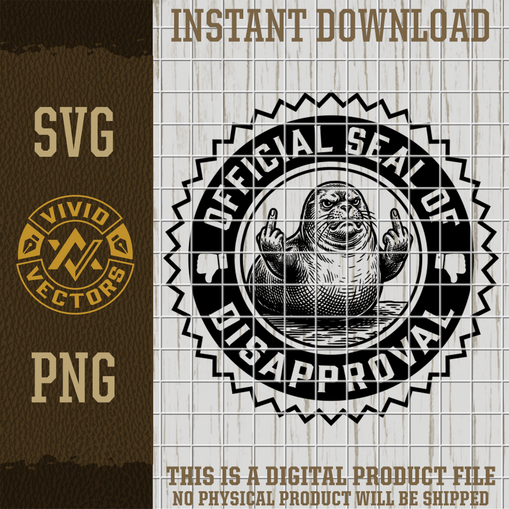 Thumbs Down Middle Finger Seal of Disapproval SVG PNG
