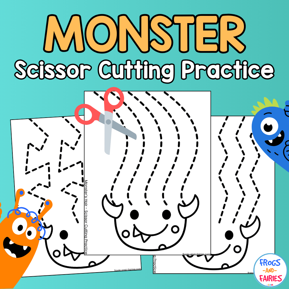 Monster Hair Scissor Skills – Fun Cutting Activity for Preschool ...