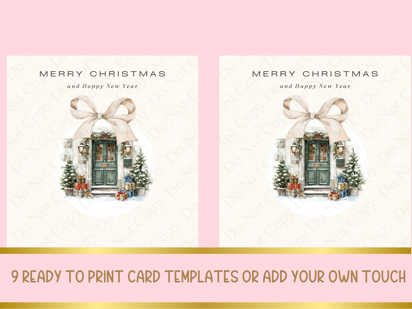9 Printable Christmas Card Templates – 6x6” PNGs (300 DPI) – Add Your ...