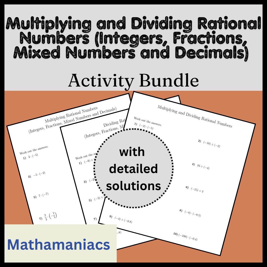 Multiplying and Dividing Rational Numbers (Integers, Fractions, Mixed ...