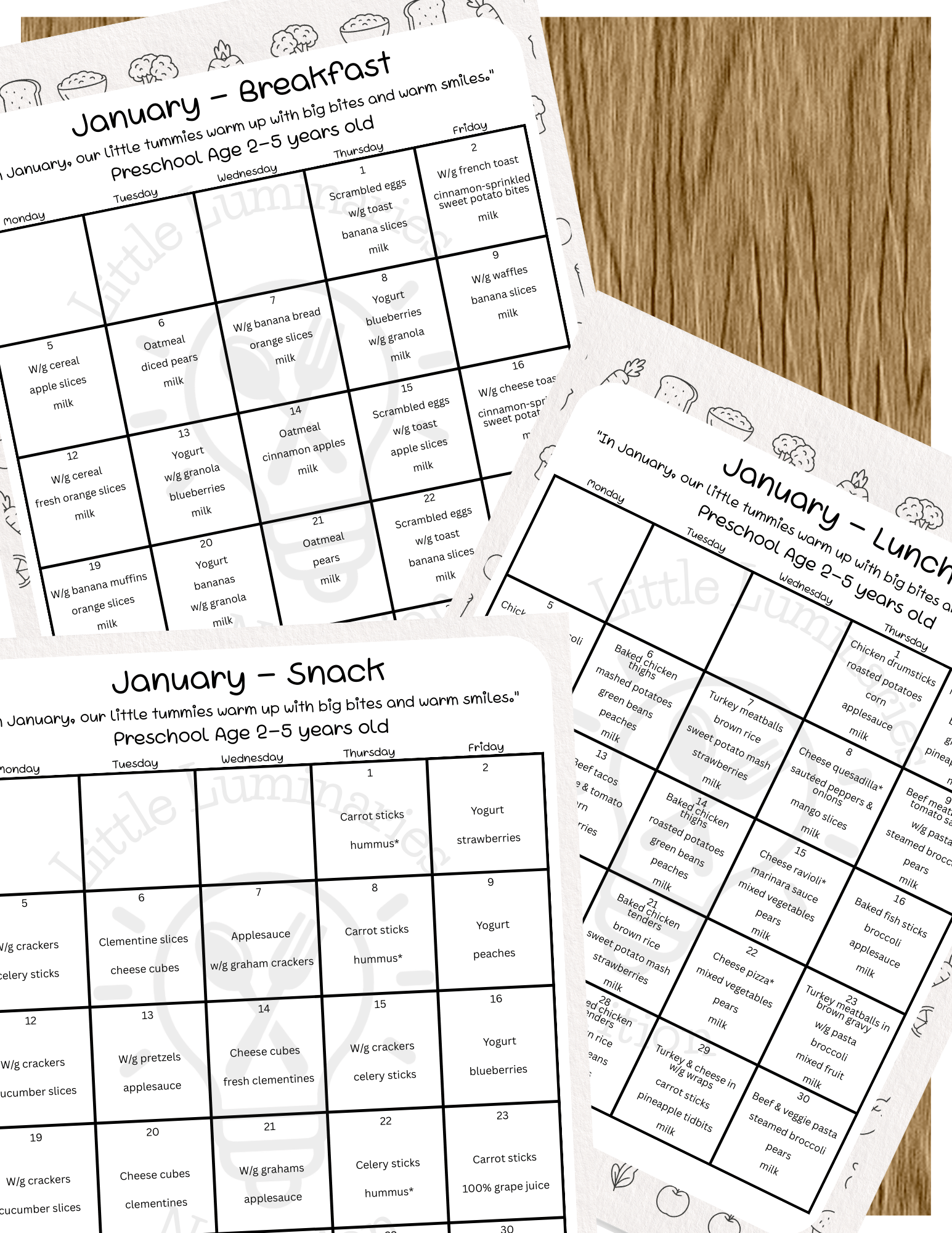 January Menus Only - Payhip
