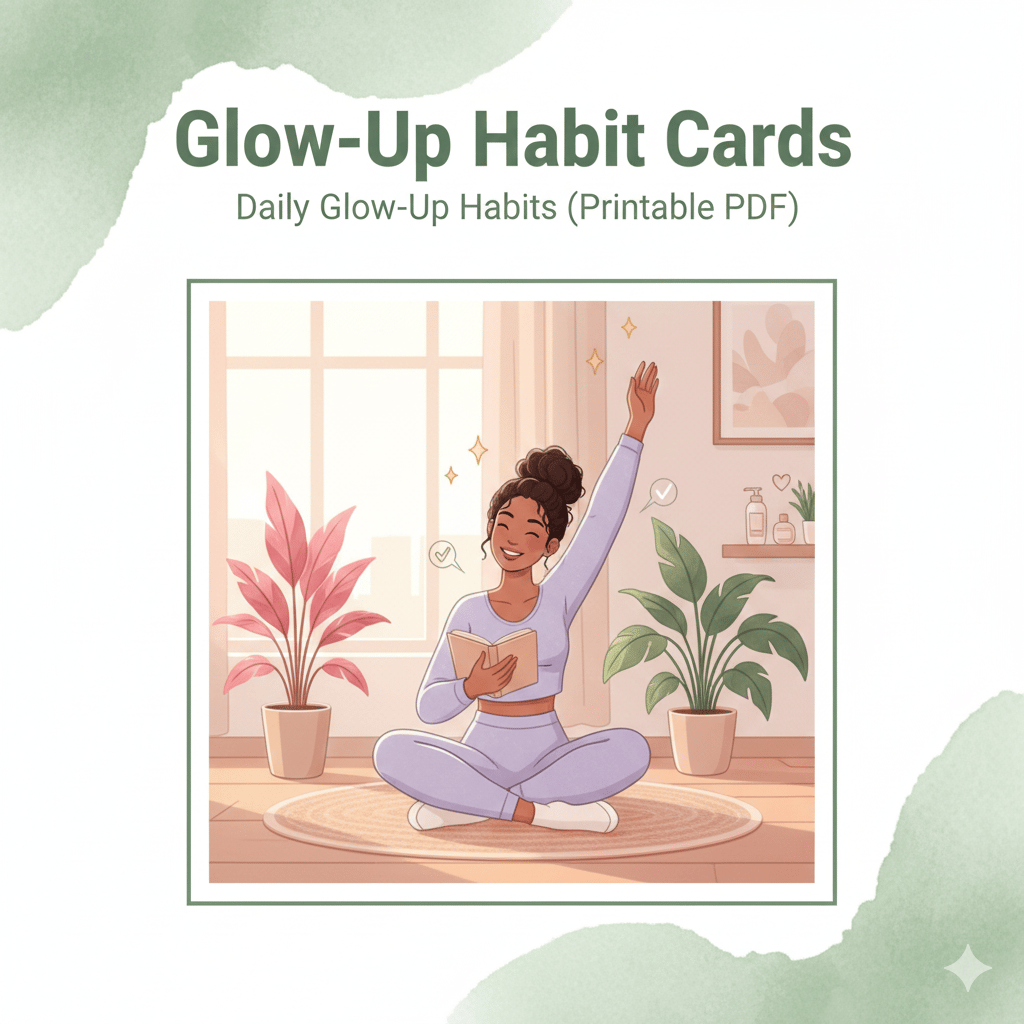 Glow-Up Habit Cards – Daily Self-Improvement Cards (Printable PDF) - Payhip