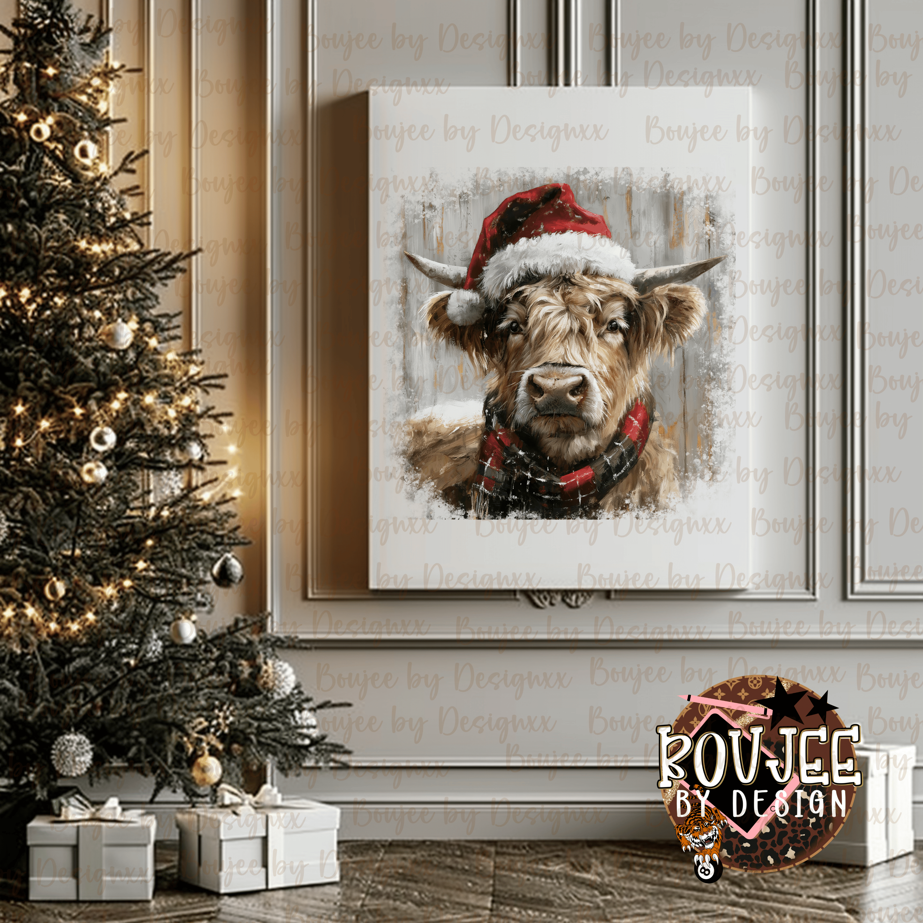 Cozy Christmas Canvas Wall Mockup | Elegant Holiday Home Decor | Blank ...