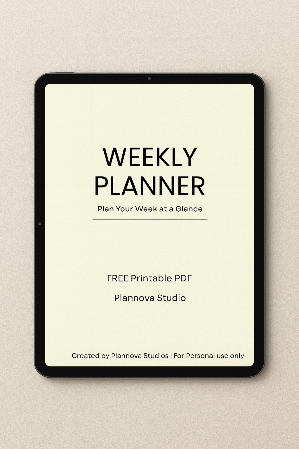 Free Weekly Planner – Minimal Printable PDF | Plan your week at a ...