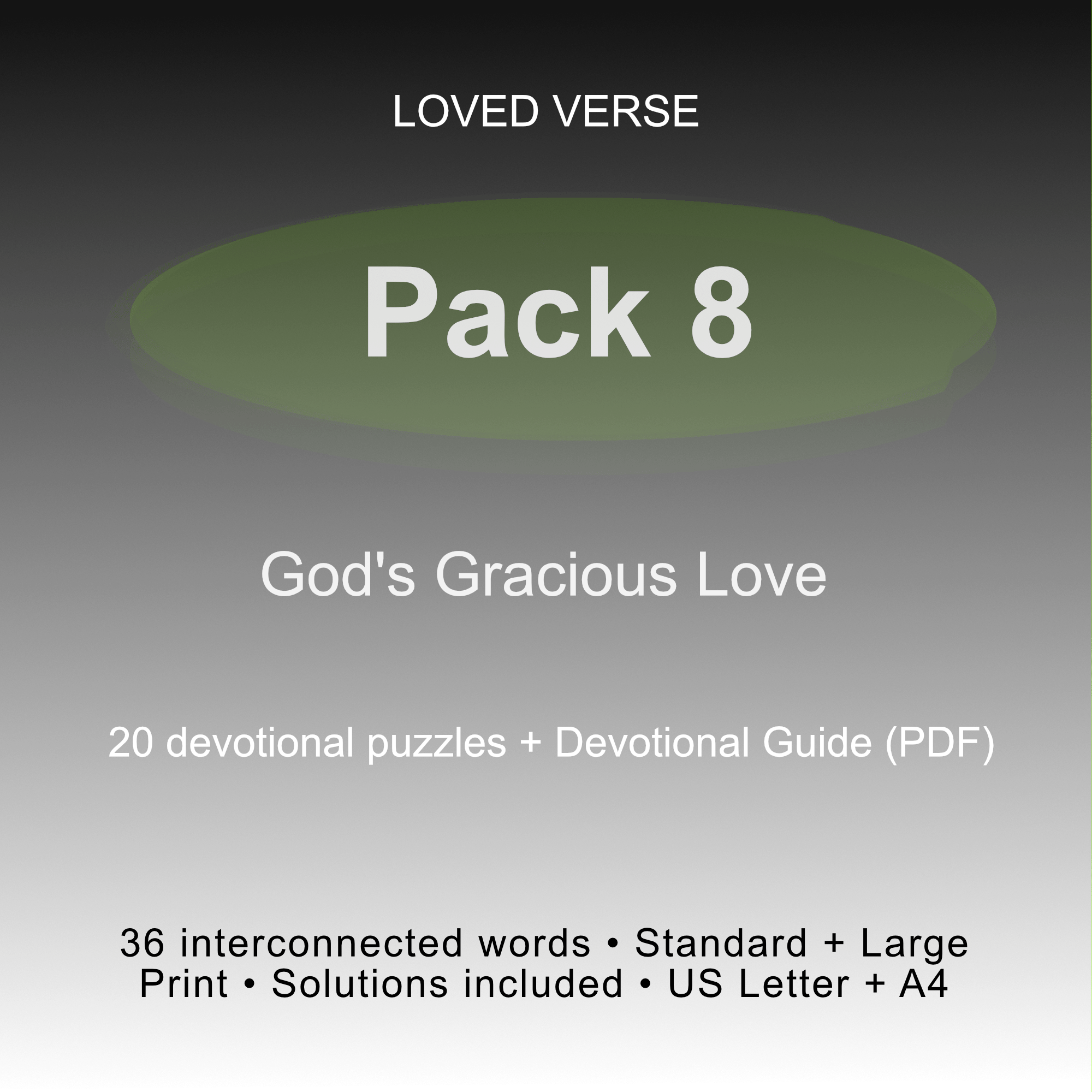 Devotional Bible Word Search Pack 8 - God's Gracious Love (20 Puzzles)