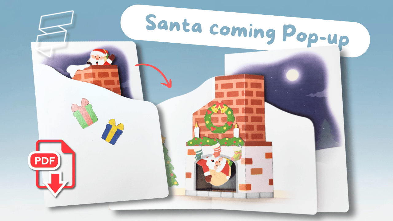 Santa coming | Christmas pop up card template