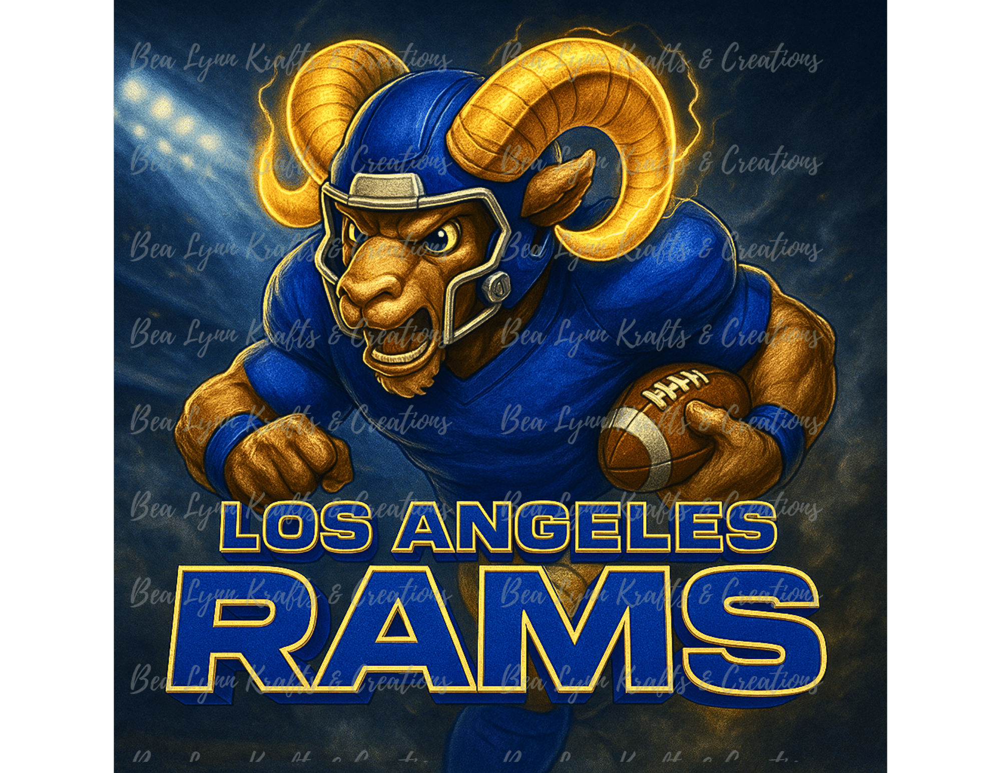 Los Angeles Rams Ultra-Realistic Cartoon Mascot PNG Bundle (8 Images ...