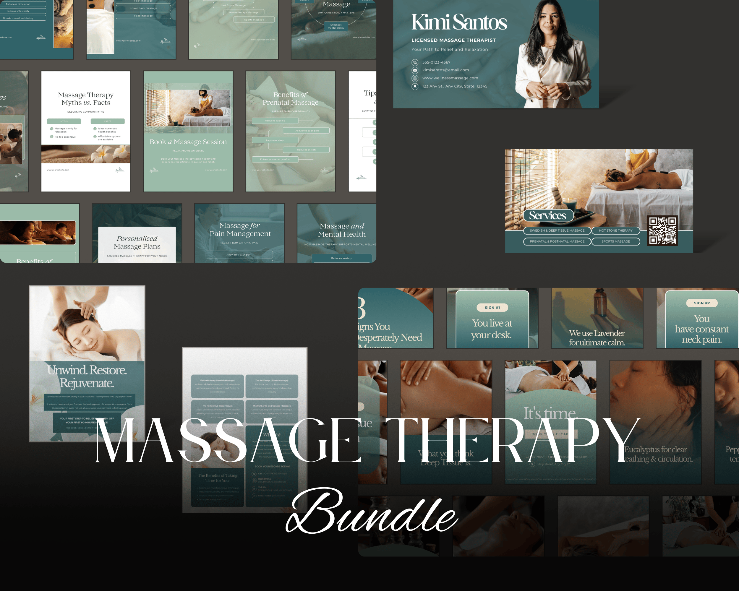 Massage Therapy Marketing Bundle | Instagram Posts, Reels, Flyer ...