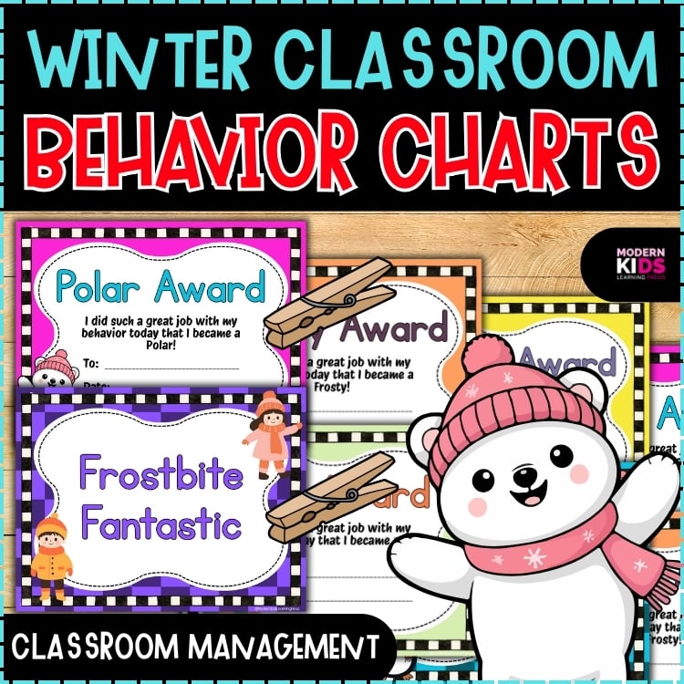Winter Behavior Charts - Classroom Management Incentive tool with Awards