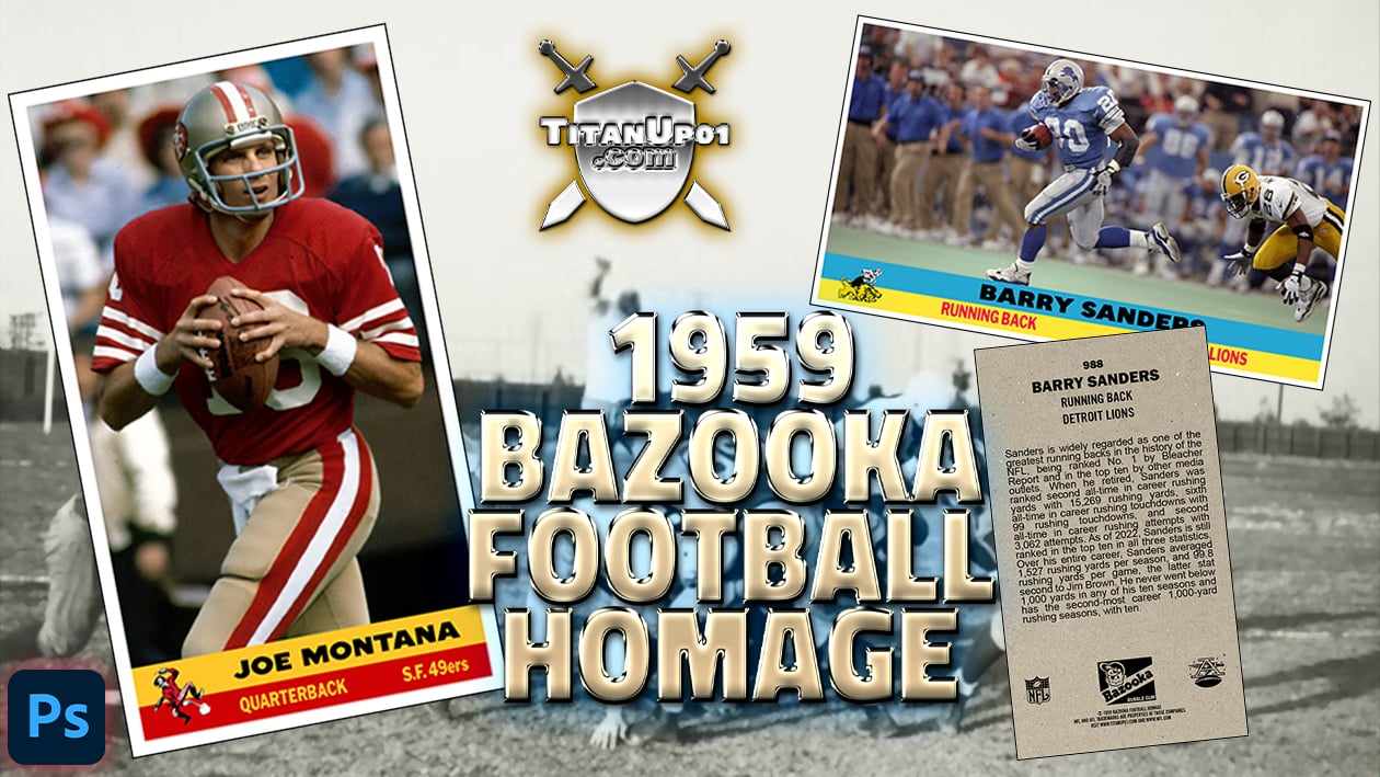 1959 Bazooka Football Homage Photoshop PSD Templates