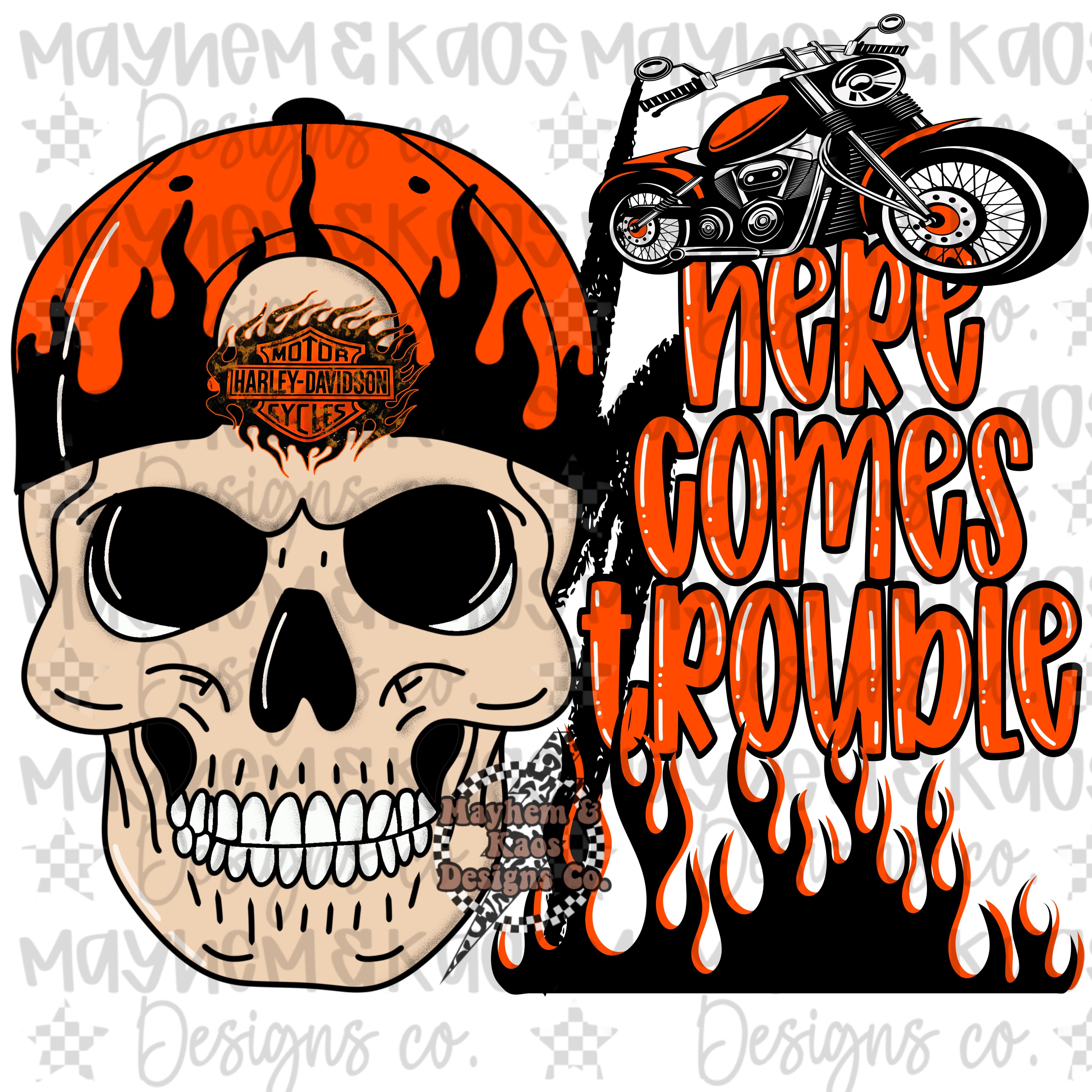 Here comes trouble Biker - Payhip