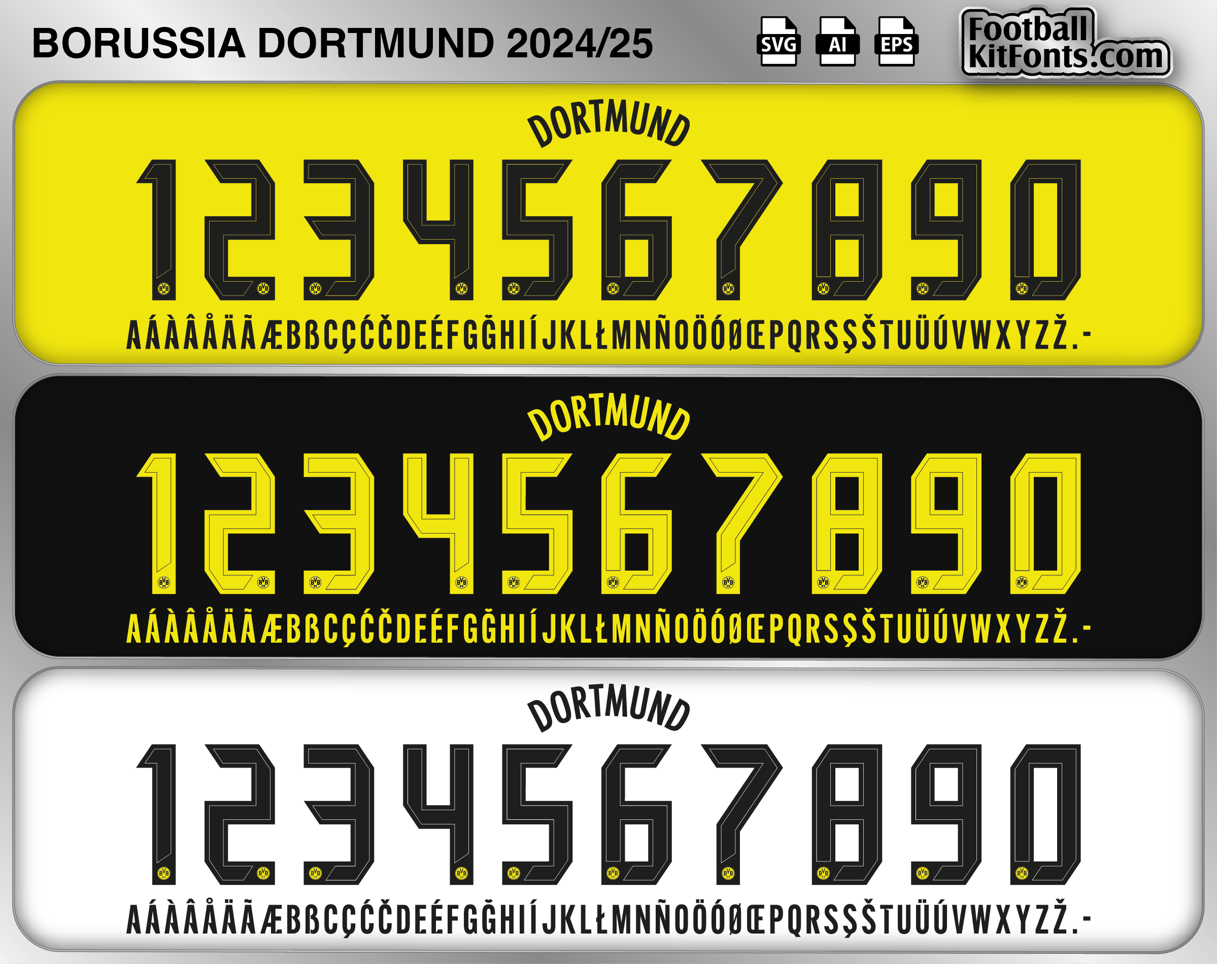 Borussia Dortmund 2024-25 Vector Font