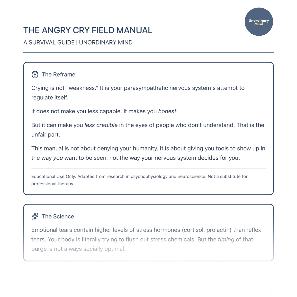 The Angry Cry Field Manual (A Toolkit)