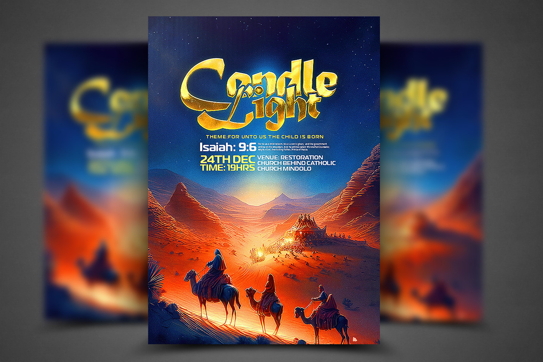 Candlelight service flyer template - Payhip