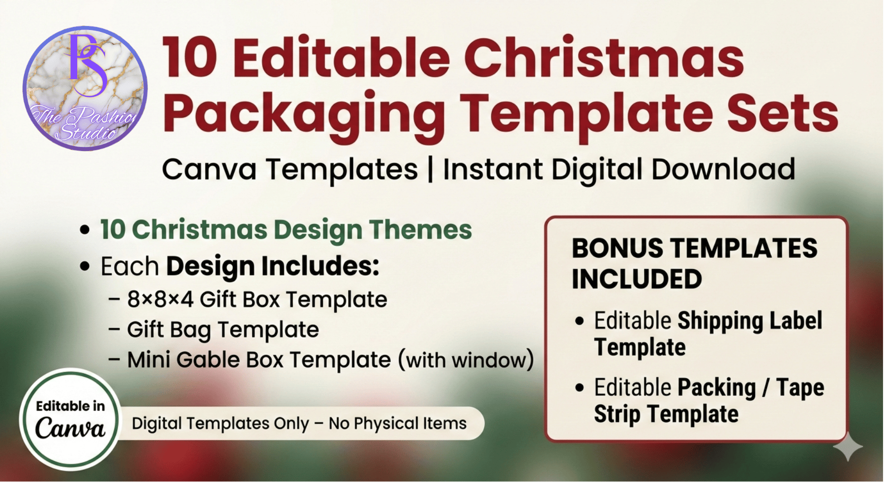 10 Design Sets Ultimate Christmas 3-Piece Packaging Mega Bundle ...