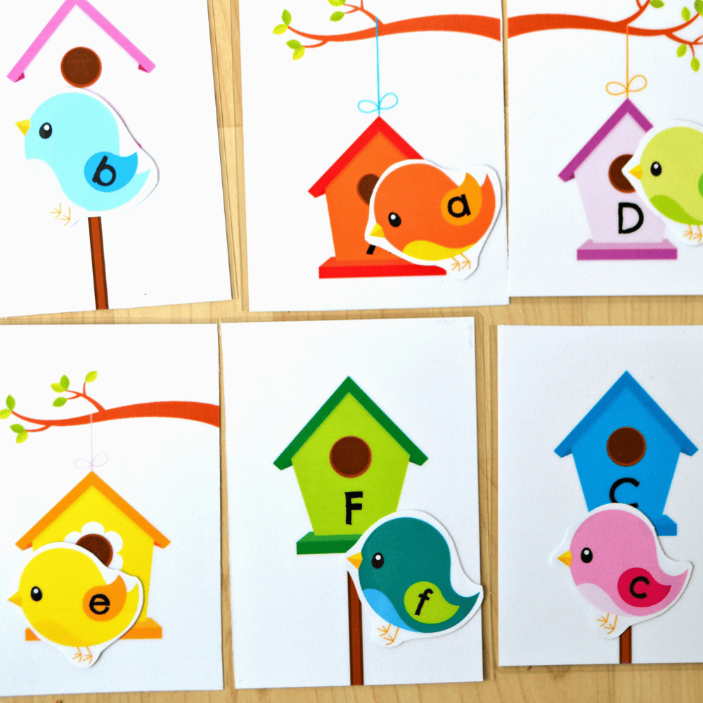 Birds and Birdhouses Letter Matching Activity: Fun Game for Upper and ...
