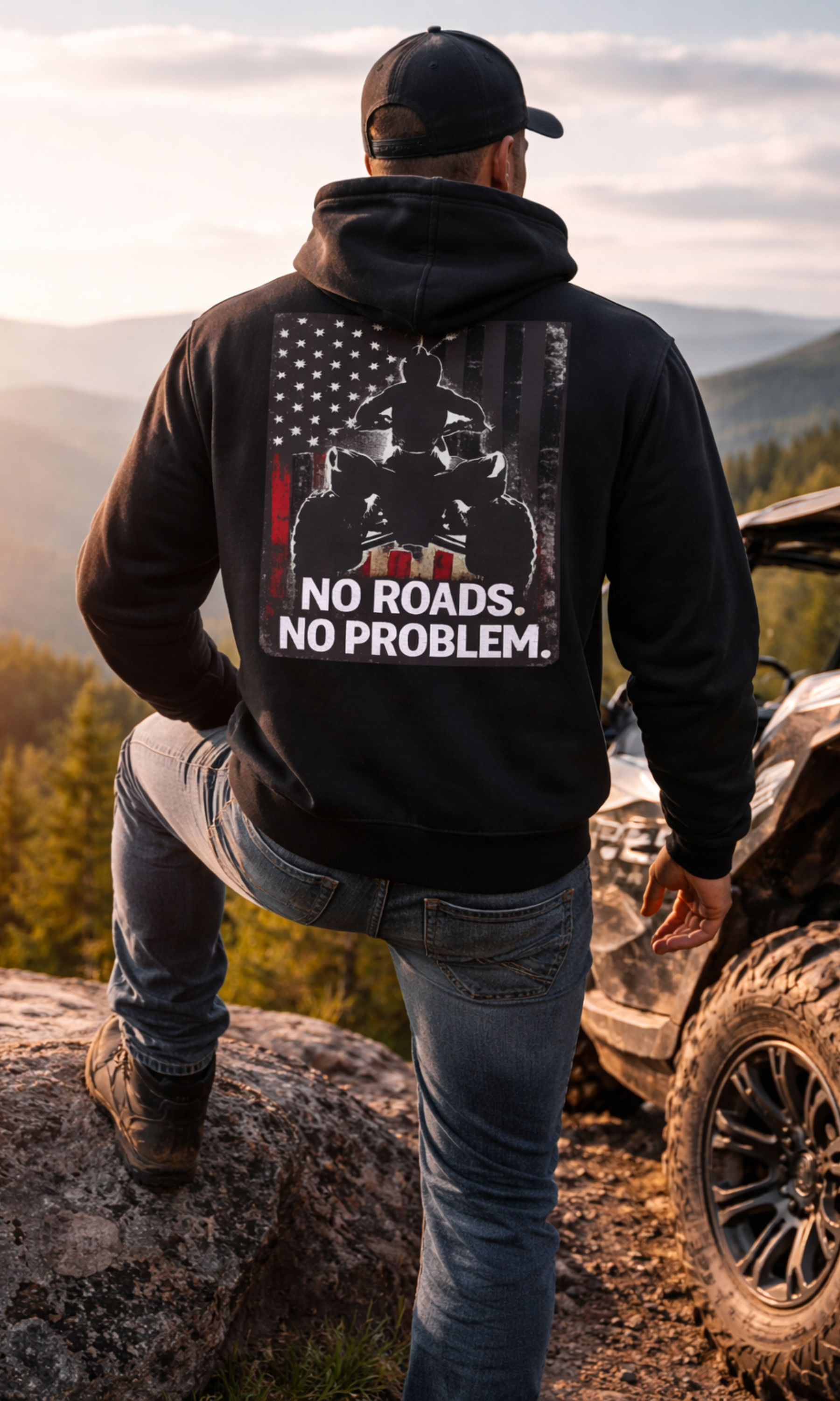 No Roads No Problem Hoodie UTV/ATV Off-Road Graphic Hoodie