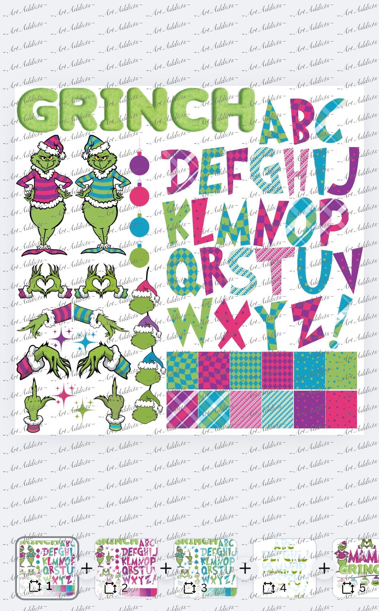 Grinch stripes Canva Template - Payhip