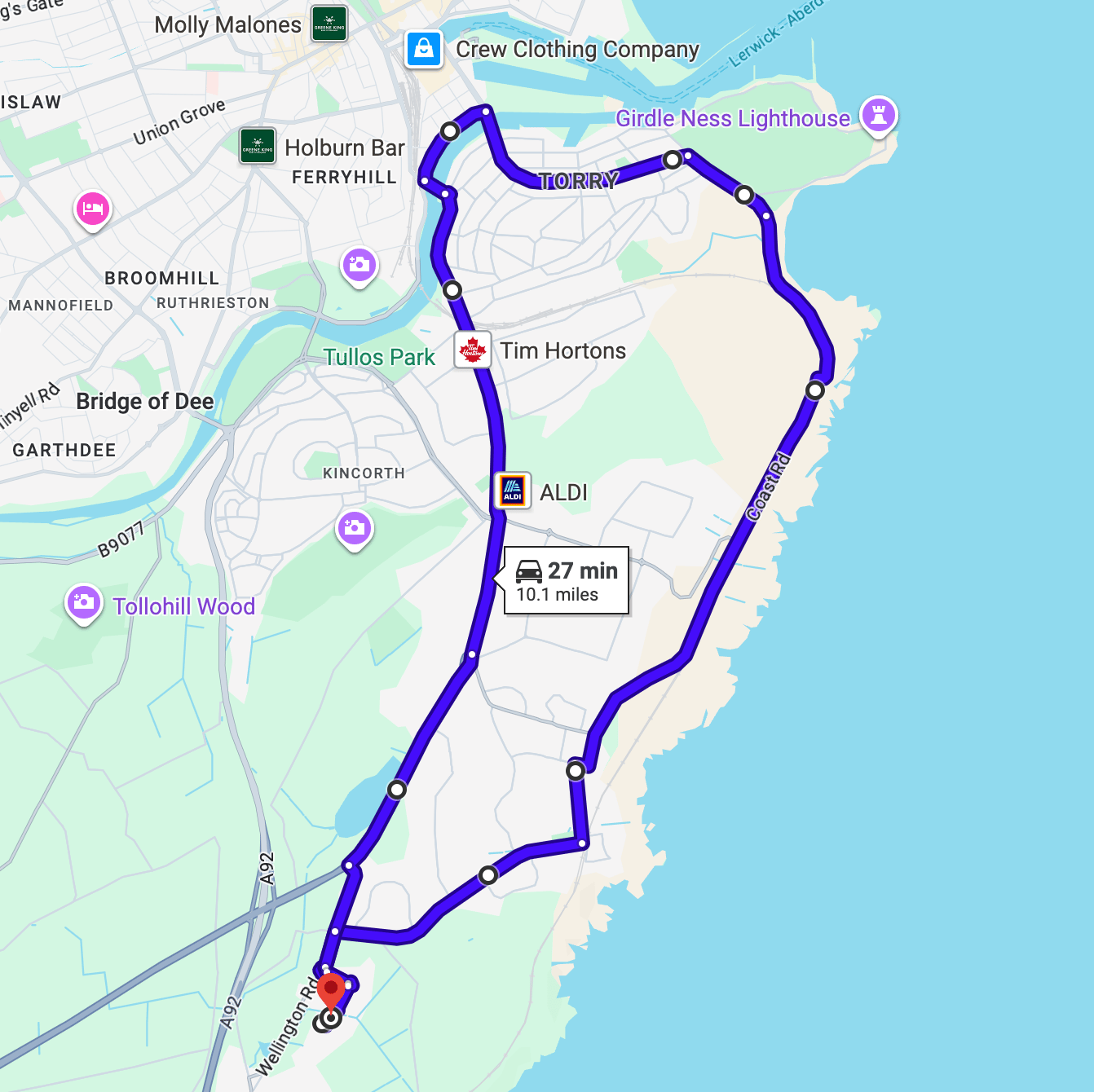 Aberdeen South (Cove) Driving Test Centre 6 Google Maps Practice Routes ...