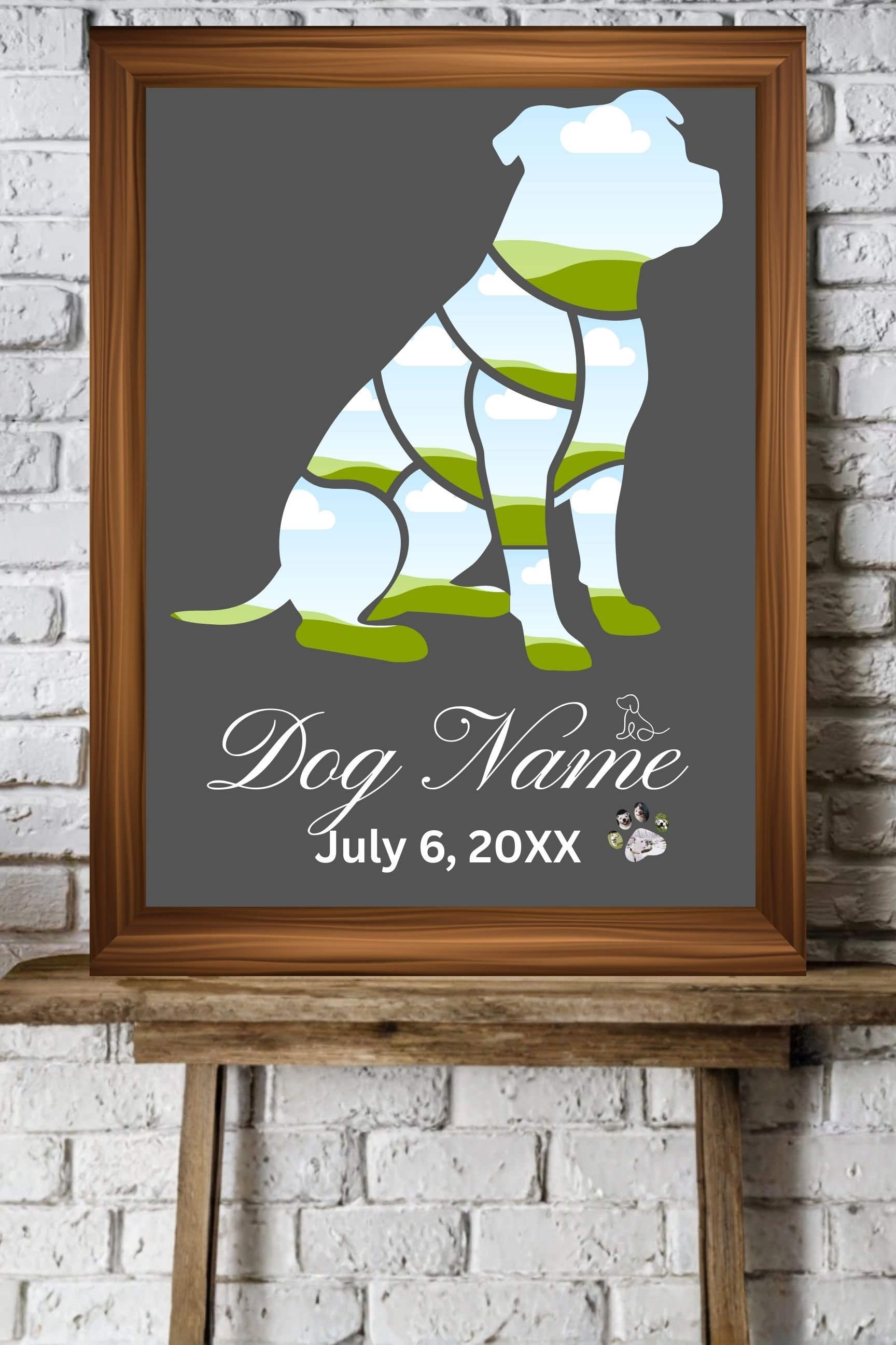 Staffordshire Bull Terrier Dog Memorial Photo Collage Canva Frame | Pet ...
