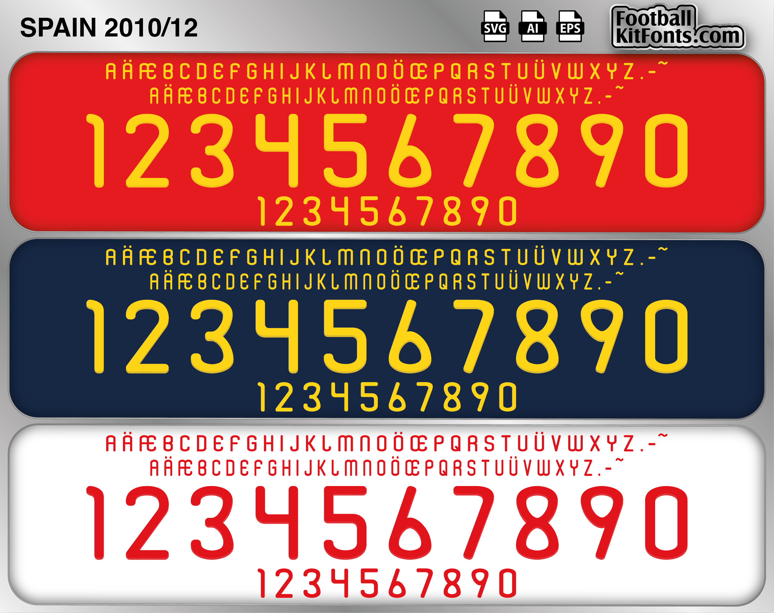 Spain 2010-12 Vector Font