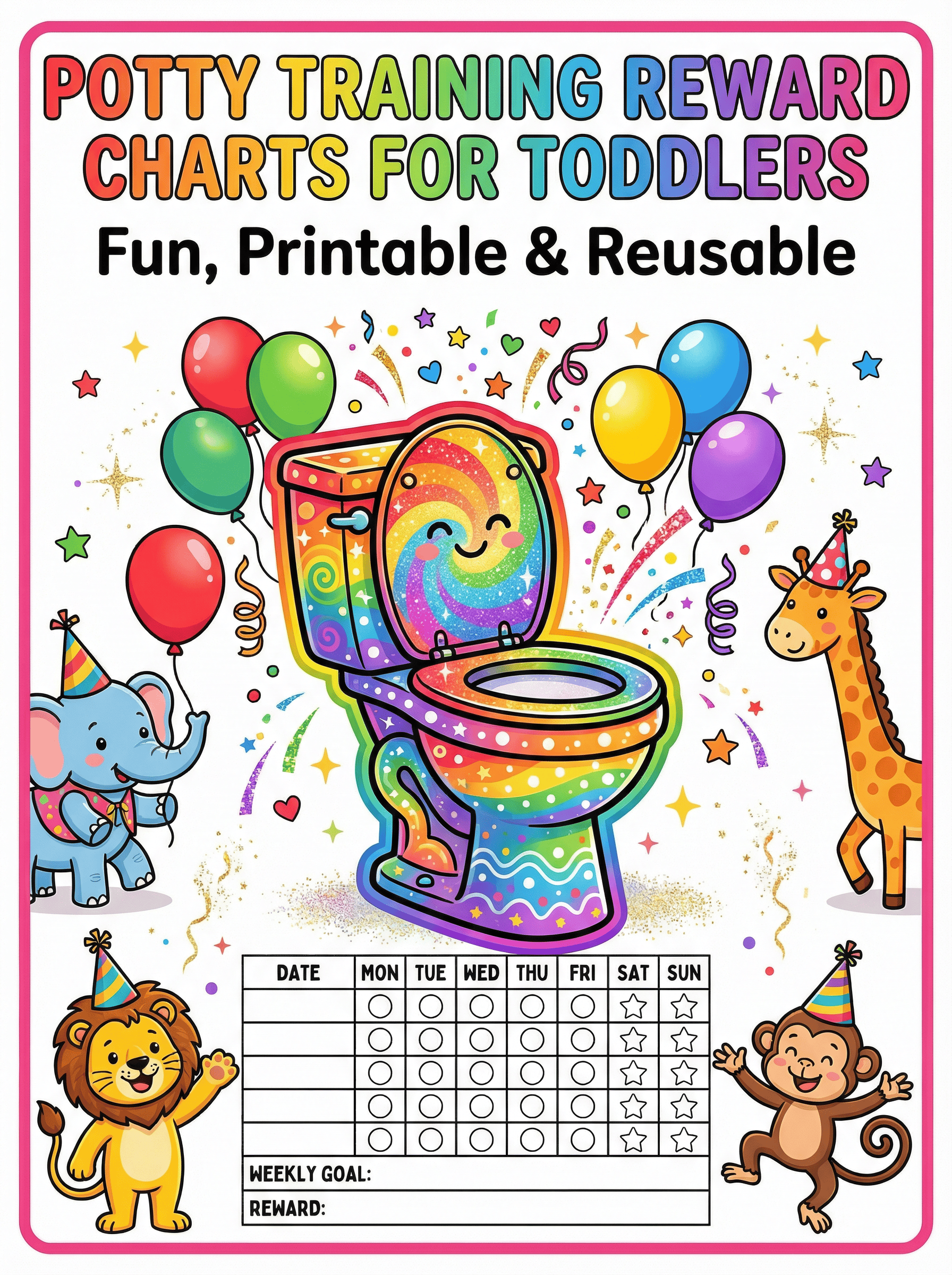 Potty Training Reward Charts for Toddlers PDF, Digital Download - Payhip