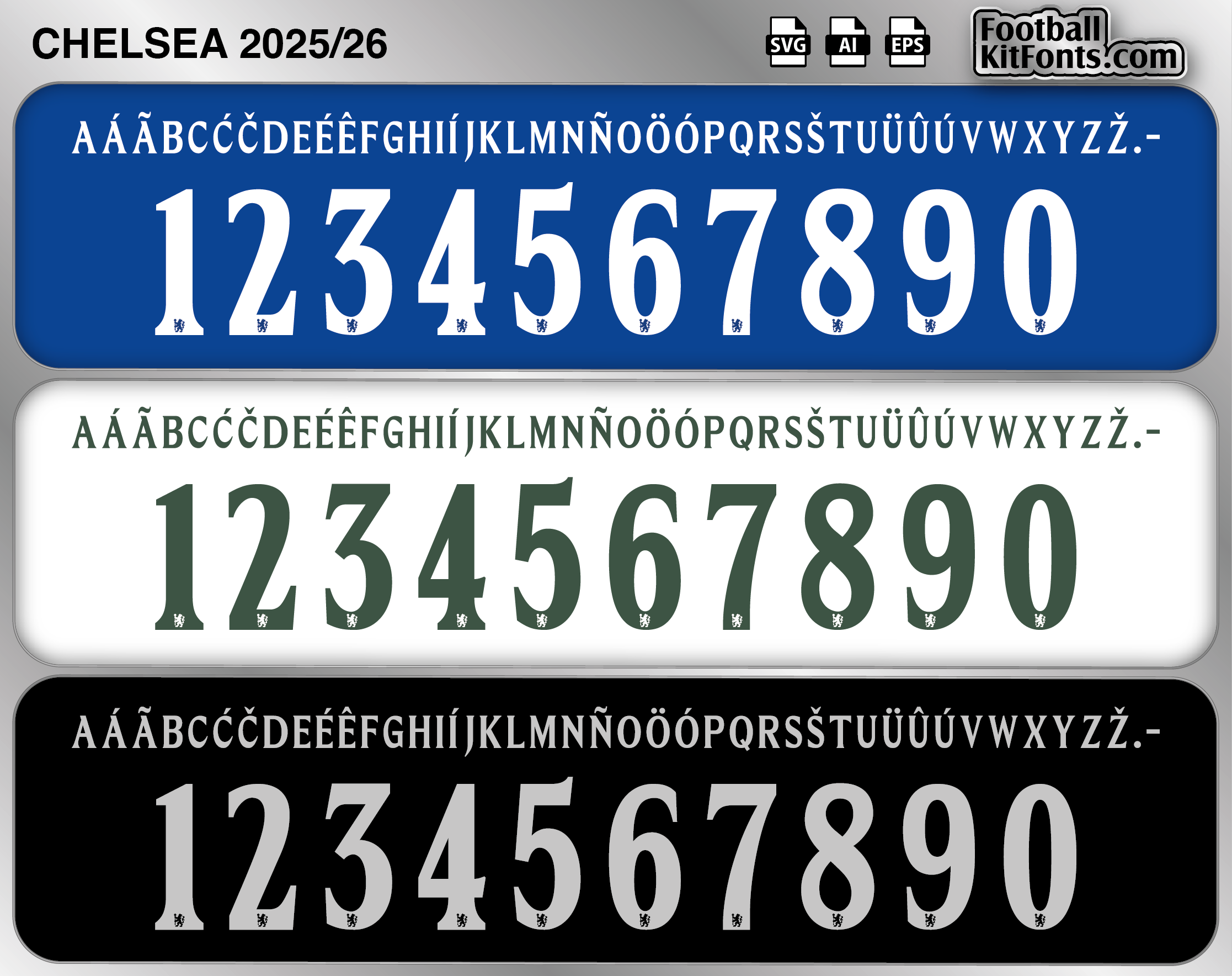 Chelsea 2025-26 Vector Font