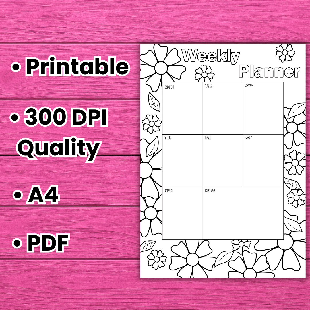 FREE Coloring Weekly Planner - Payhip