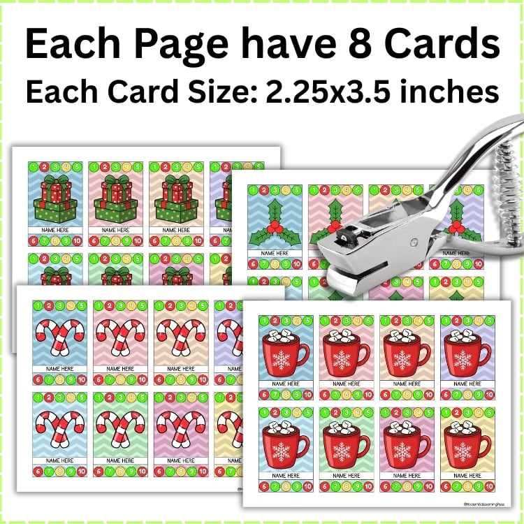 Christmas Punch Card for Classroom Management Behavior Incentives ...