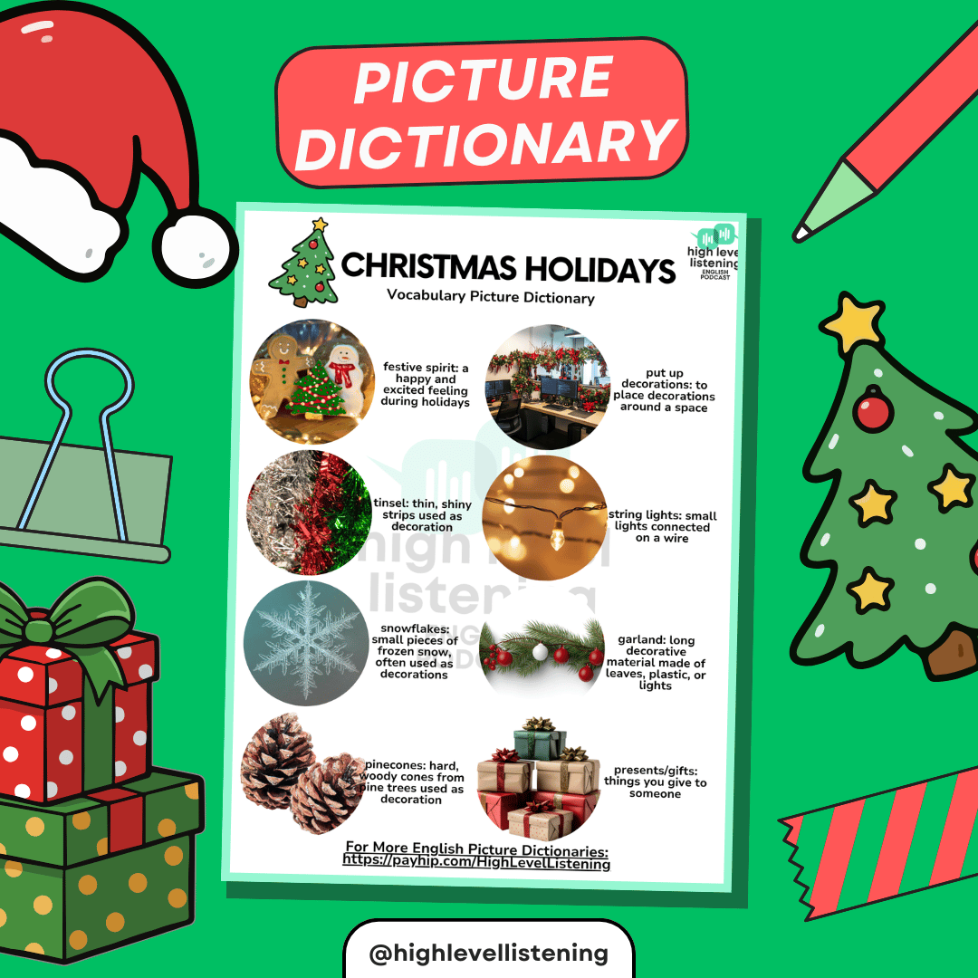 Christmas Vocabulary in English Picture Dictionary - Payhip