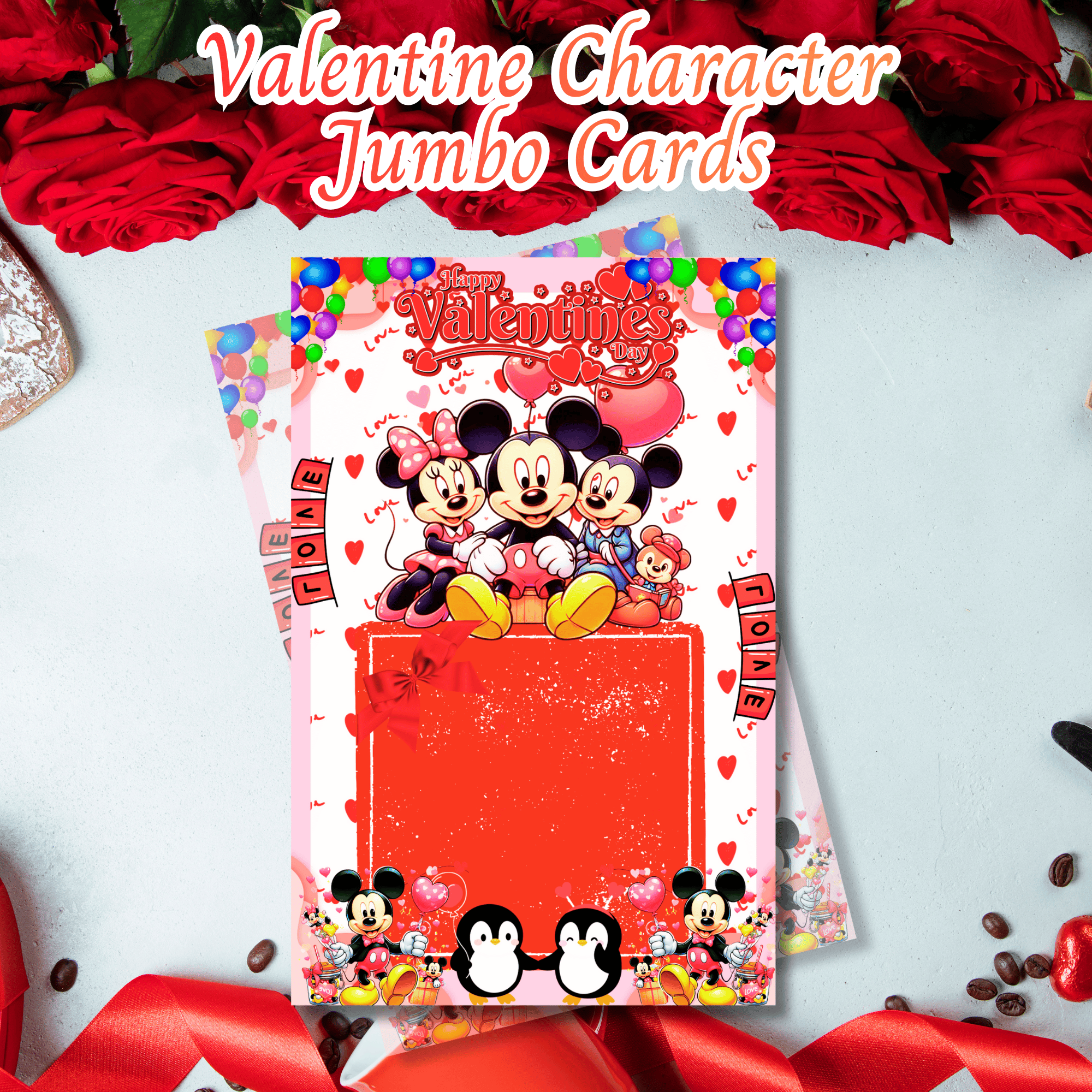 8 CHARACTER VALENTINE JUMBO CARDS | 8×8 lids - Payhip