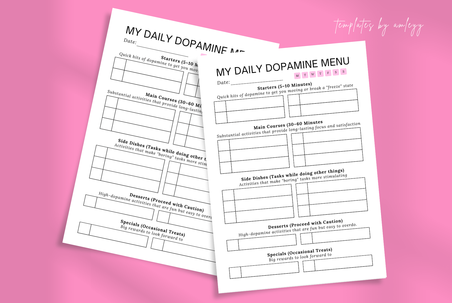 ADHD Dopamine Menu Planner Template | Neurodivergent-Friendly Self Care ...