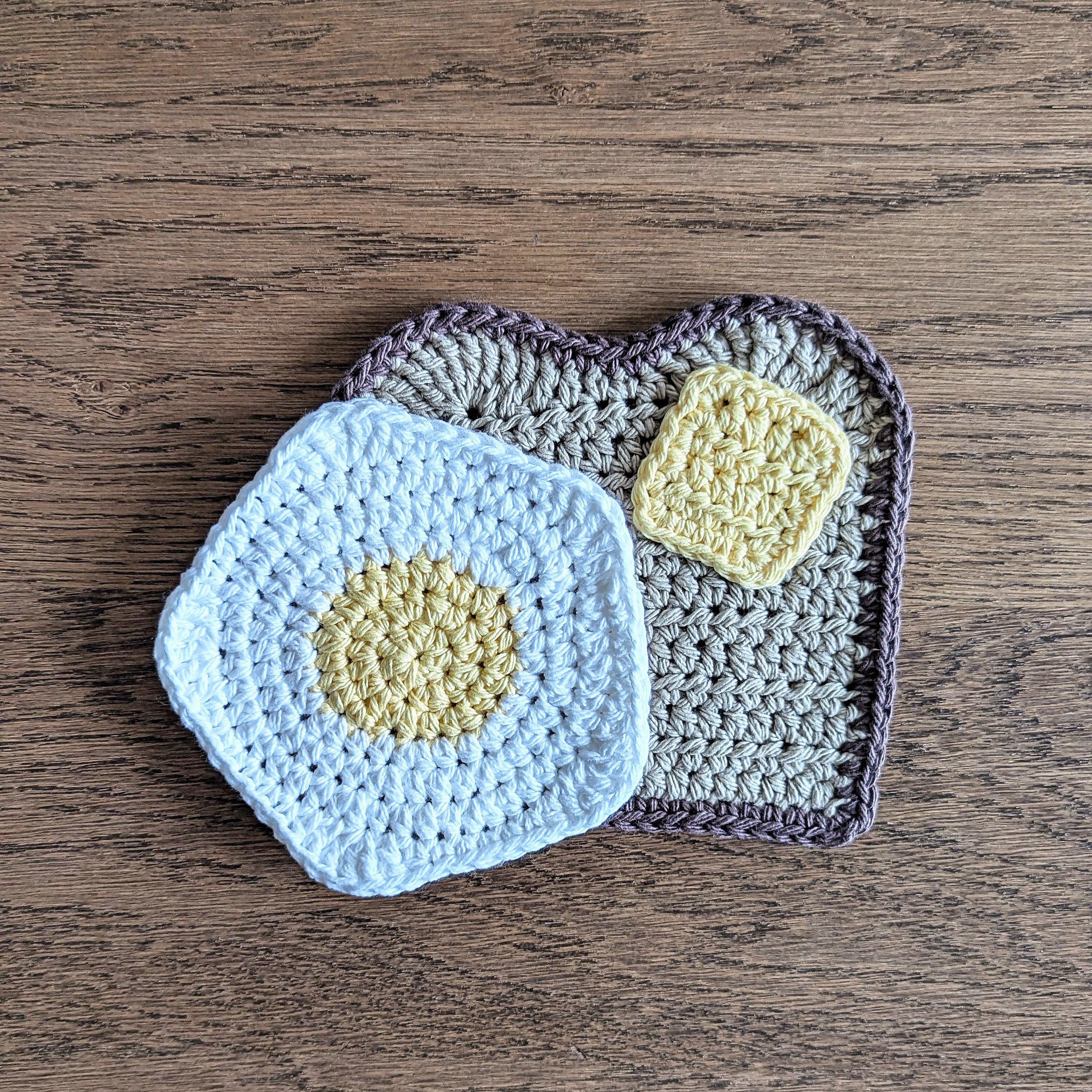 Egg and Buttered Toast Coaster Bundle (PDF Download)