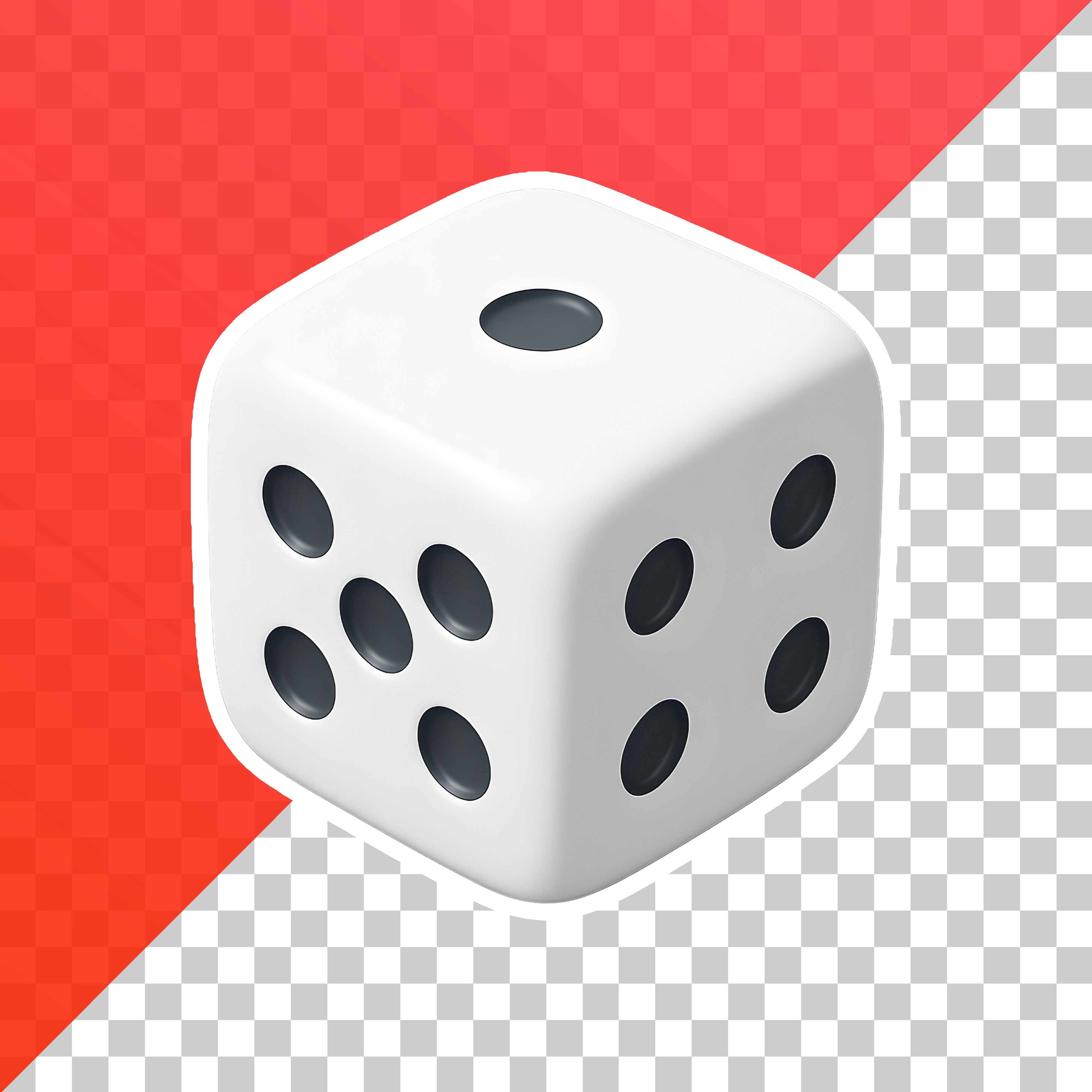 cute 3d dice cube sticker isolated on transparent background - Payhip